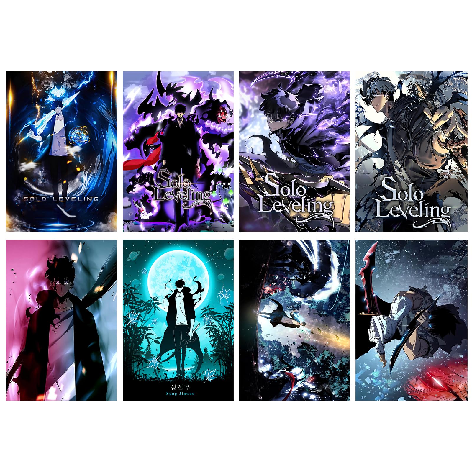 Snapklik.com : Anime Solo Poster Leveling 8 Pcs 16.5 X 11.5 Inch Wall ...