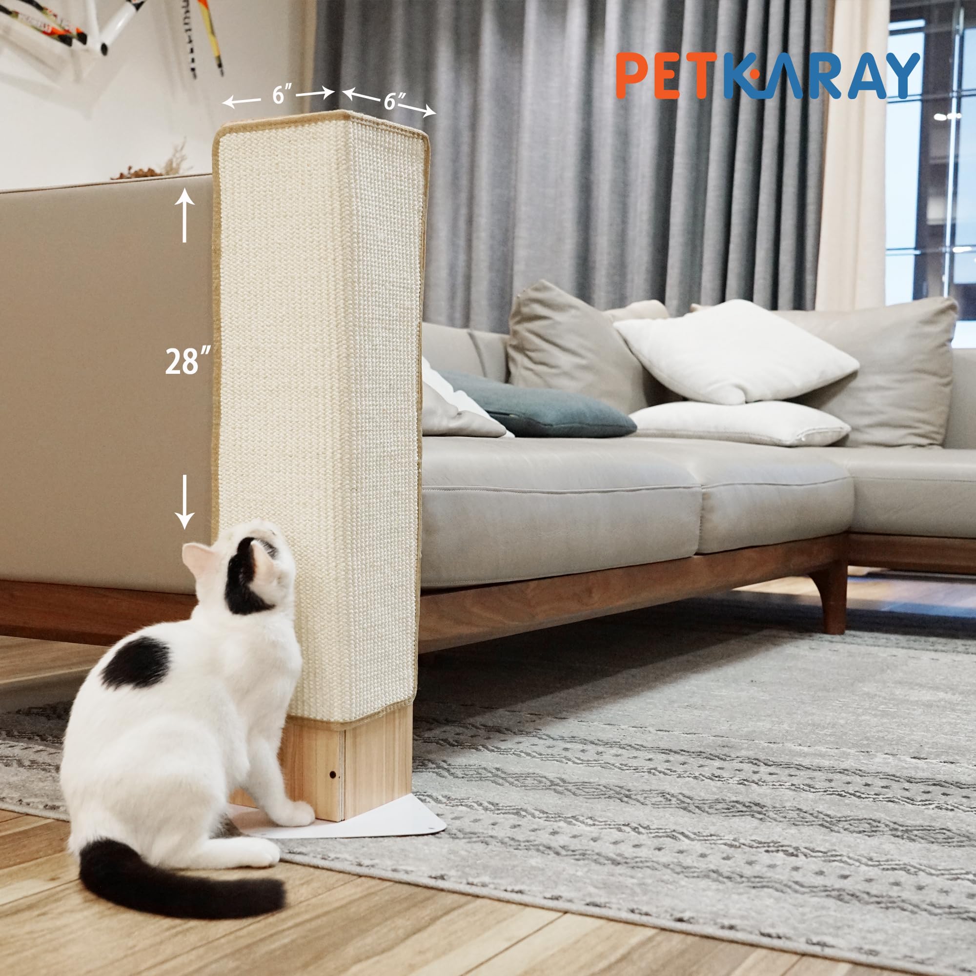 PETKARAY Cat Scratcher, Sisal Cat Scratch Pad, Durable Scratching Board ...