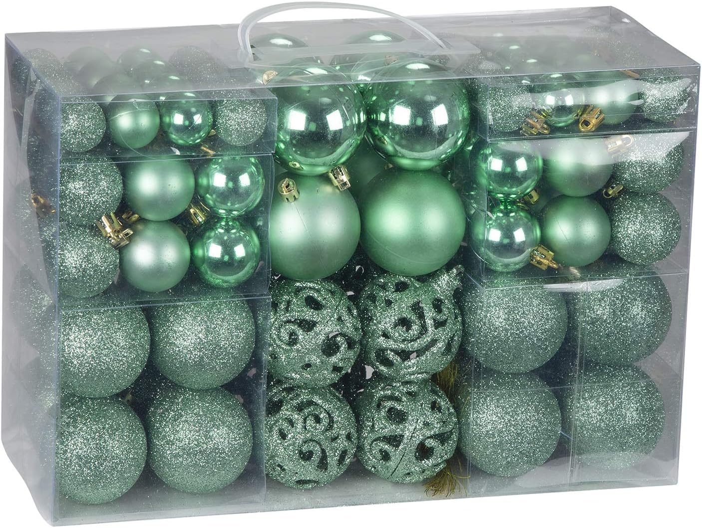 SpirWoRchlan 100 Pieces Shatterproof Baubles Set. Christmas Tree ...