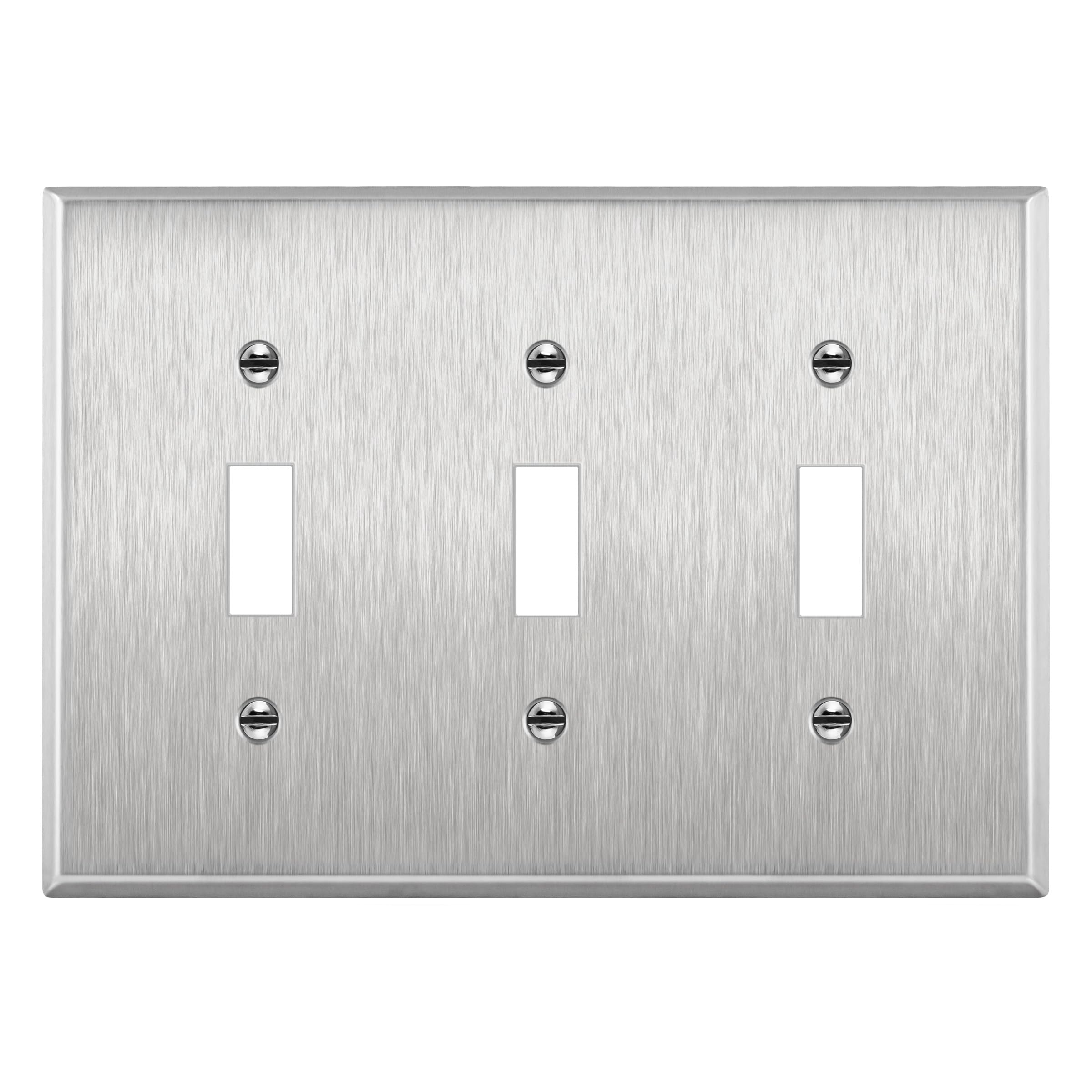 ENERLITES Toggle Light Switch Stainless Steel Wall Plate, Metal ...