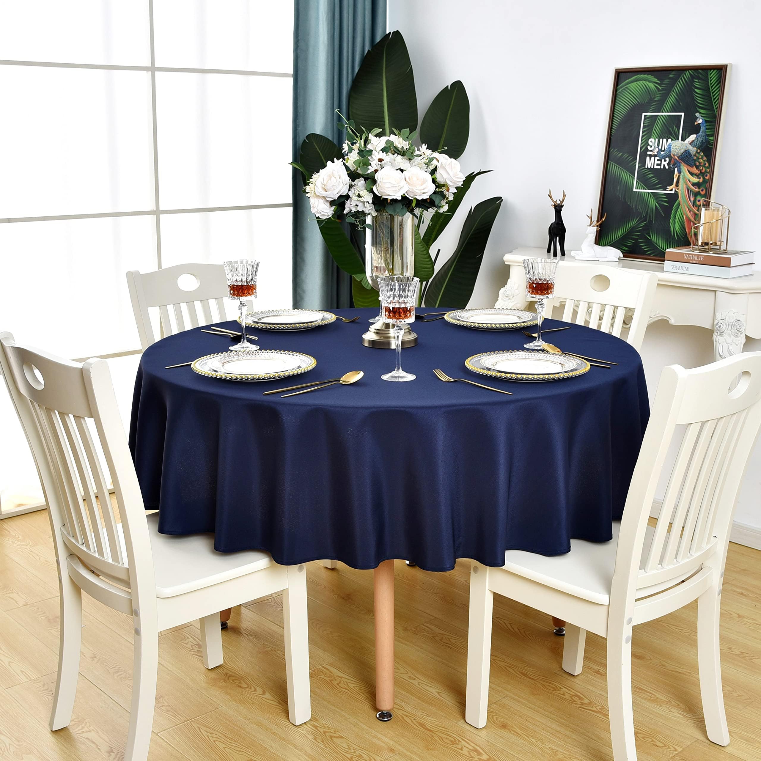Amazon.com: GFCC 48 Inch Round Tablecloth - Round Polyester Tablecloth ...