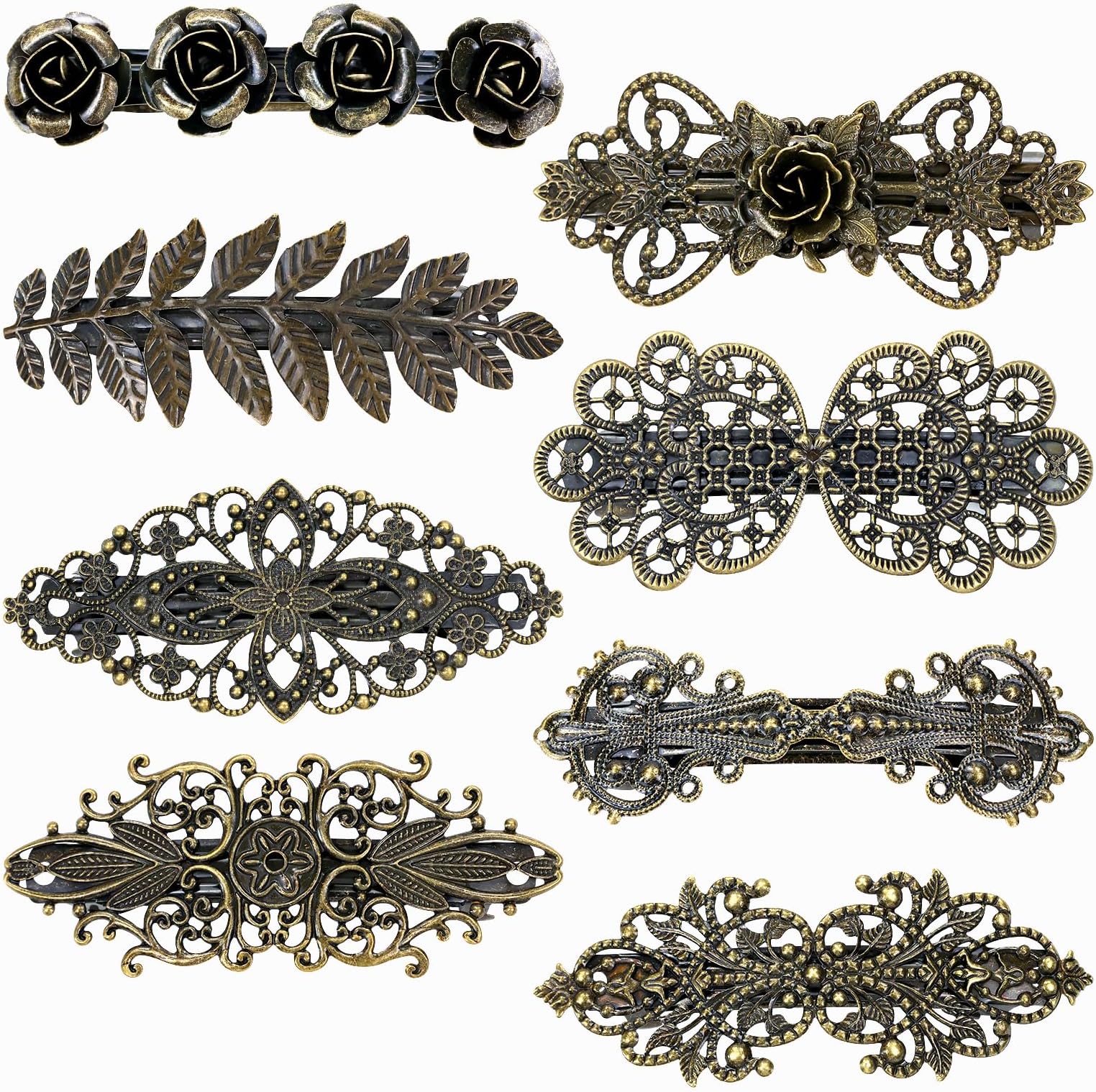 Amazon.com : inSowni 8 Pieces Leaf Flower Rose Vintage Bronze Metal ...
