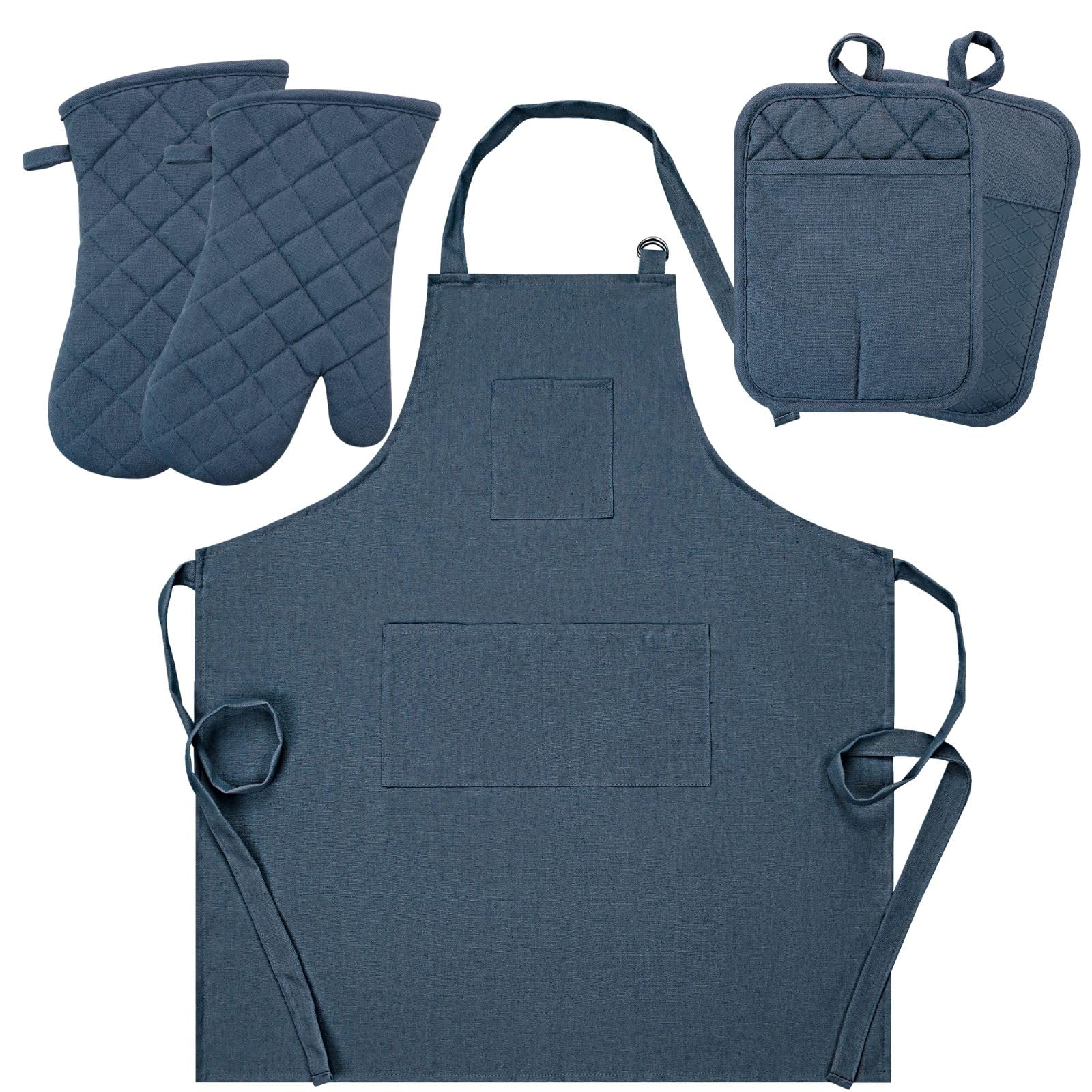 Amazon.com: Oven Mitts and Pot Holders with Cooking Apron Set of 5 ...