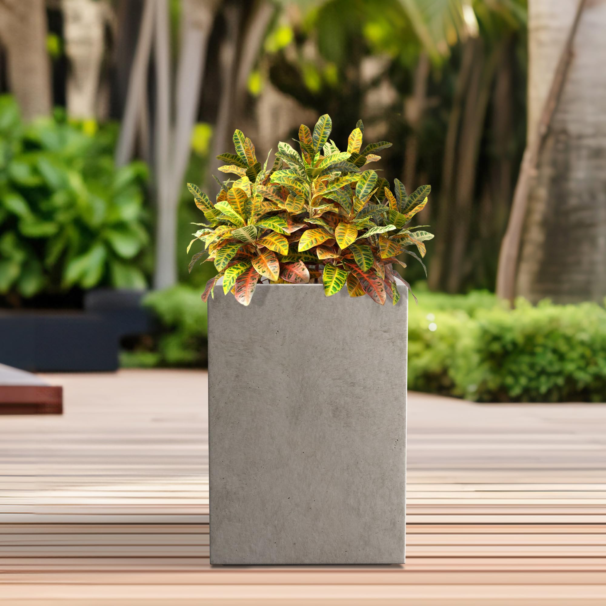 Rectangular Concrete Planters Look Andorra Stillwater Rectangle