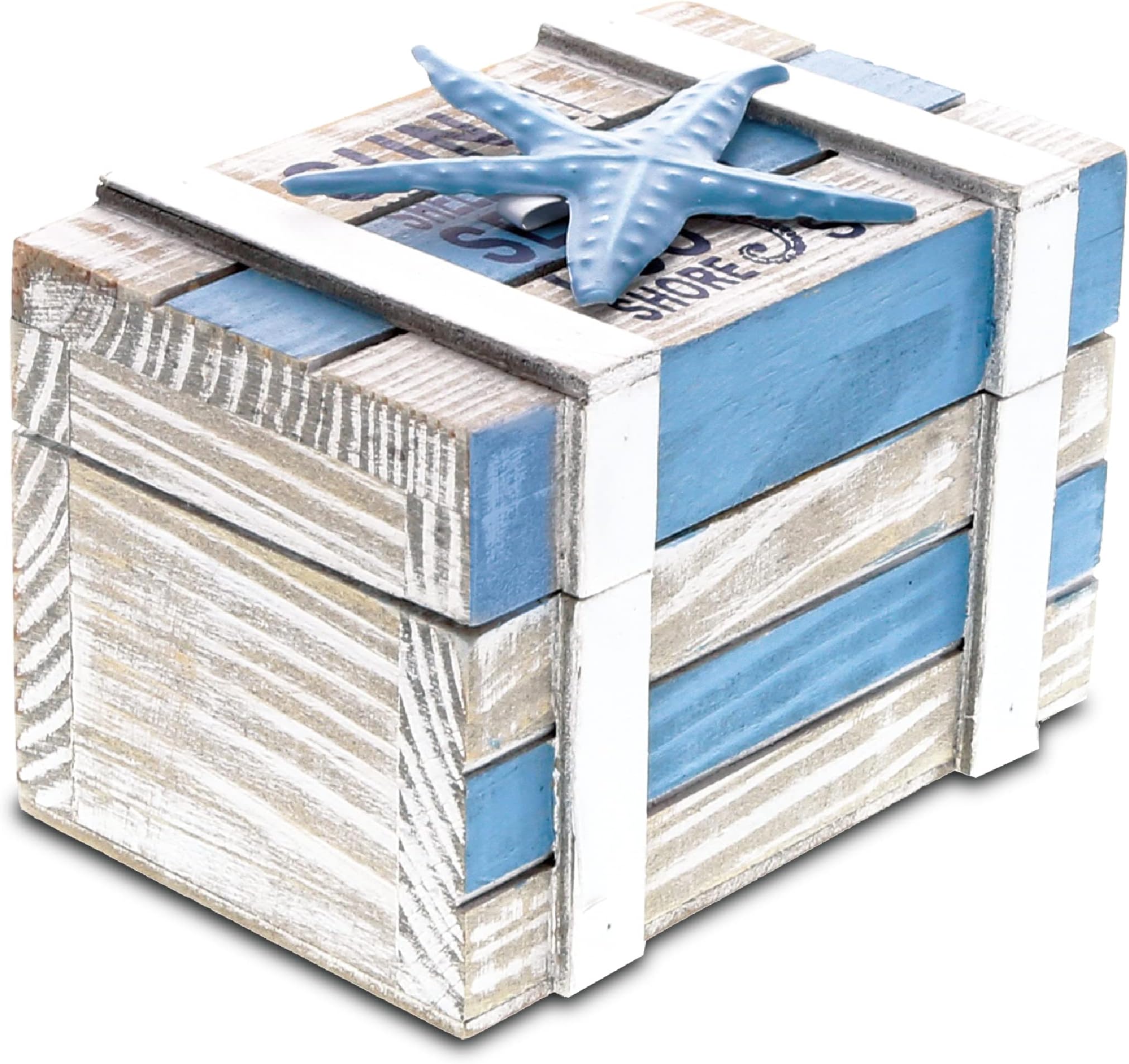 Amazon.com: Juvale Nautical Box Set, Beach Theme Wooden Jewelry Boxes ...