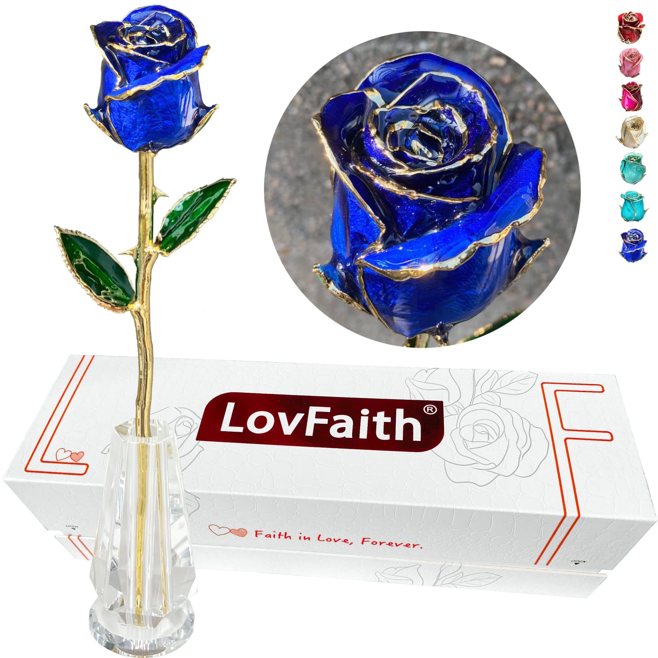 Amazon.com: LovFaith Valentines Day Real Rose Dipped 24K Gold with ...