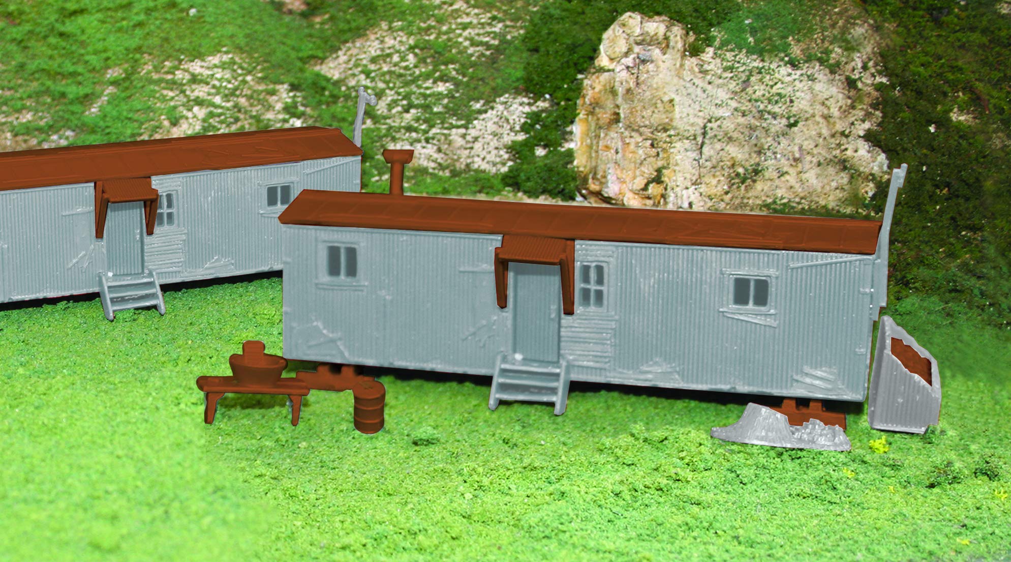 Bachmann Trains - Railroad Work Sheds (2 per Box) - Gray & Oxide RED ...