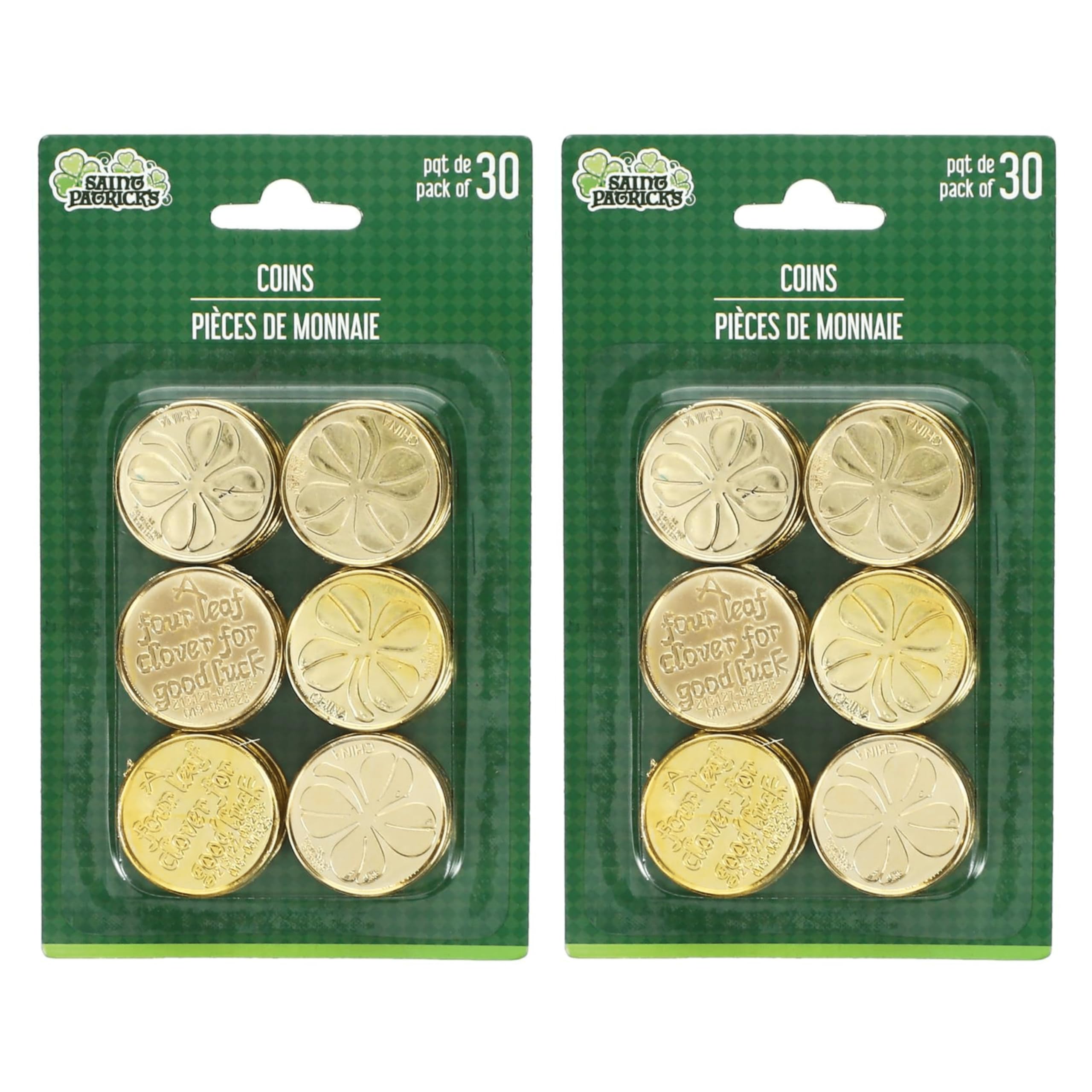Snapklik.com : Plastic St. Patrick Shamrock Coins