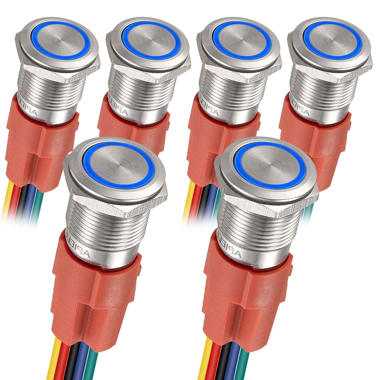 Snapklik.com : APIELE Latching Push Button Switch 16mm 0.63" 12V- 24V ...