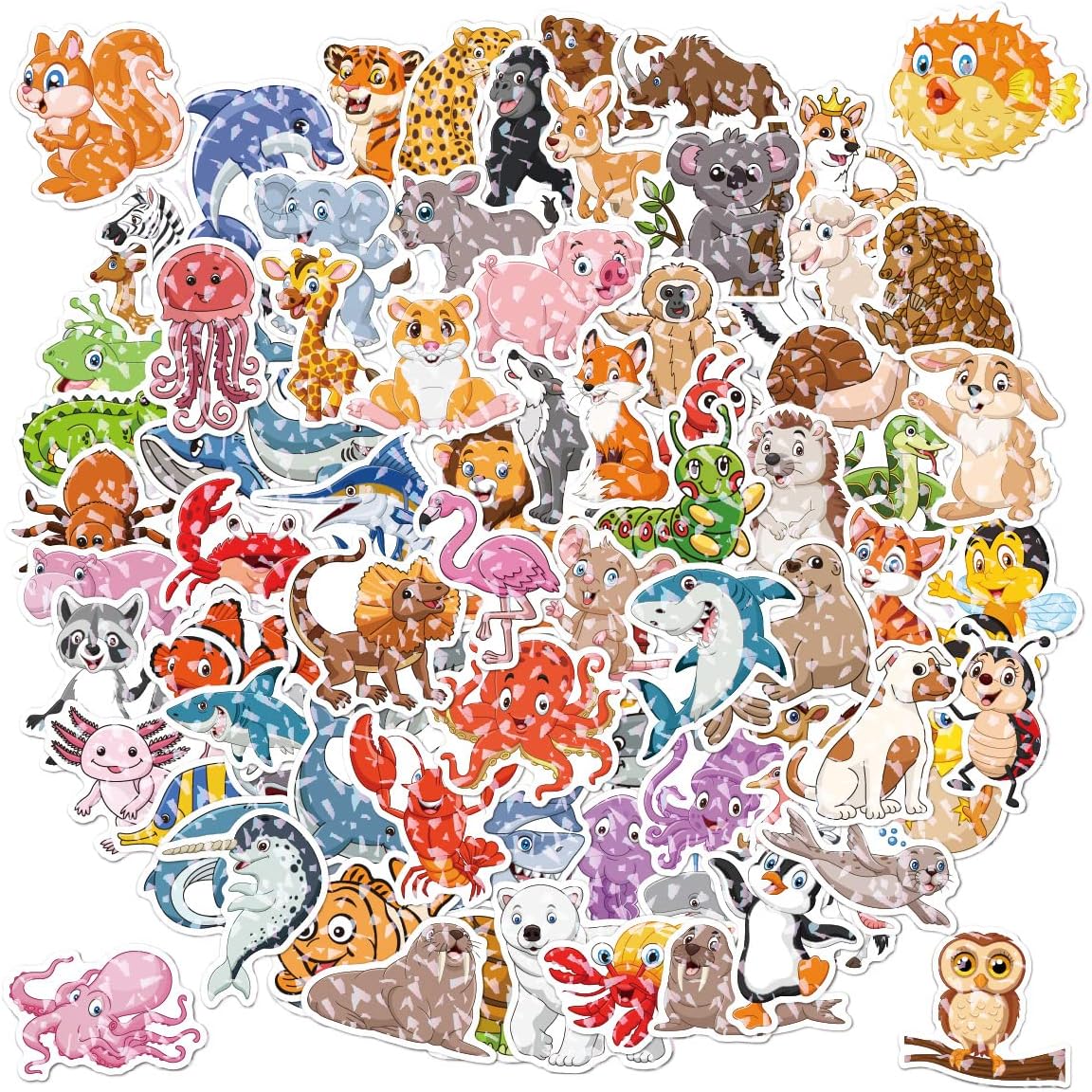 Amazon.com: 100PCS Animal Stickers for Kids, Waterproof Vinyl Animal ...