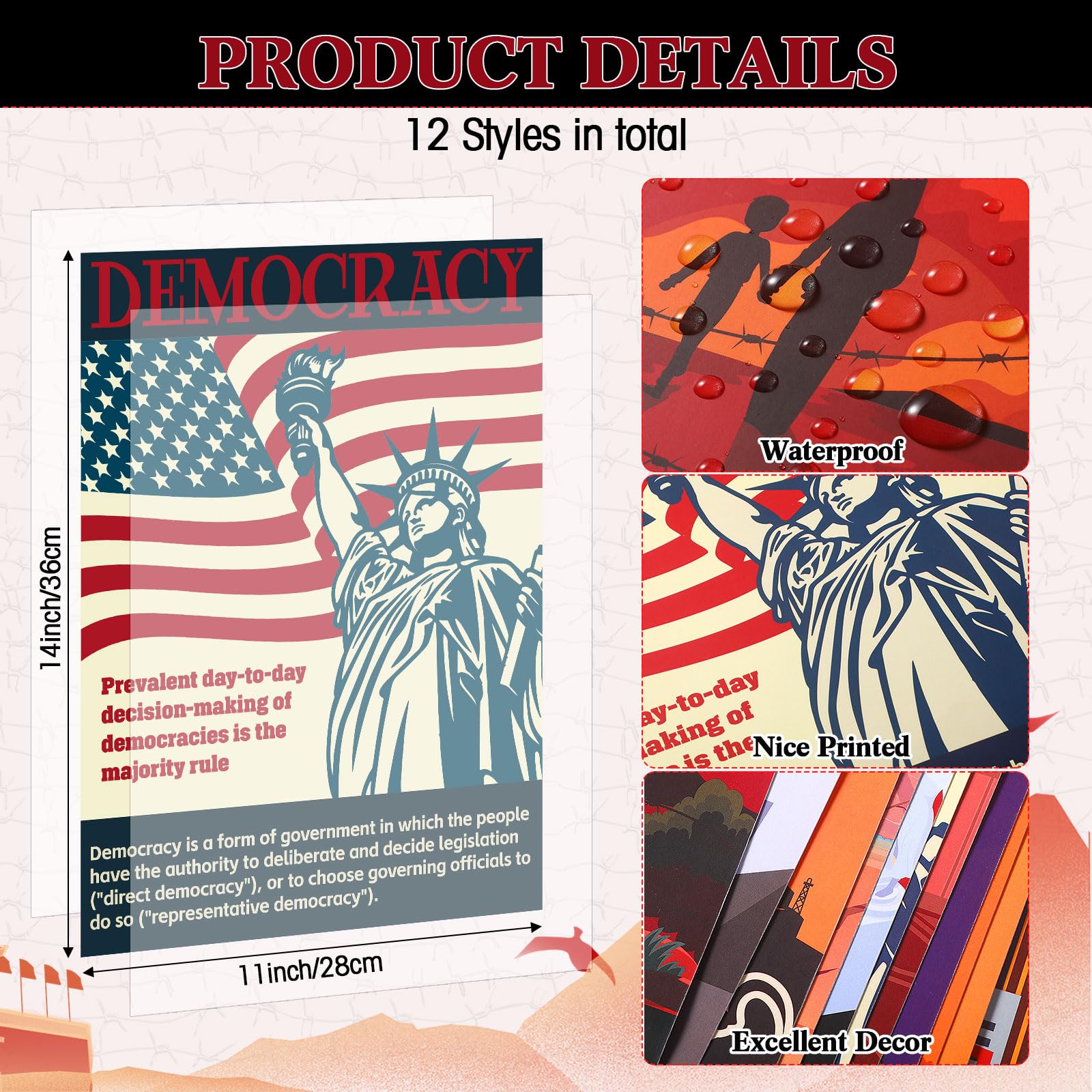 Snapklik.com : Pasimy 12 Pcs Forms Of Government Posters Social Studies ...