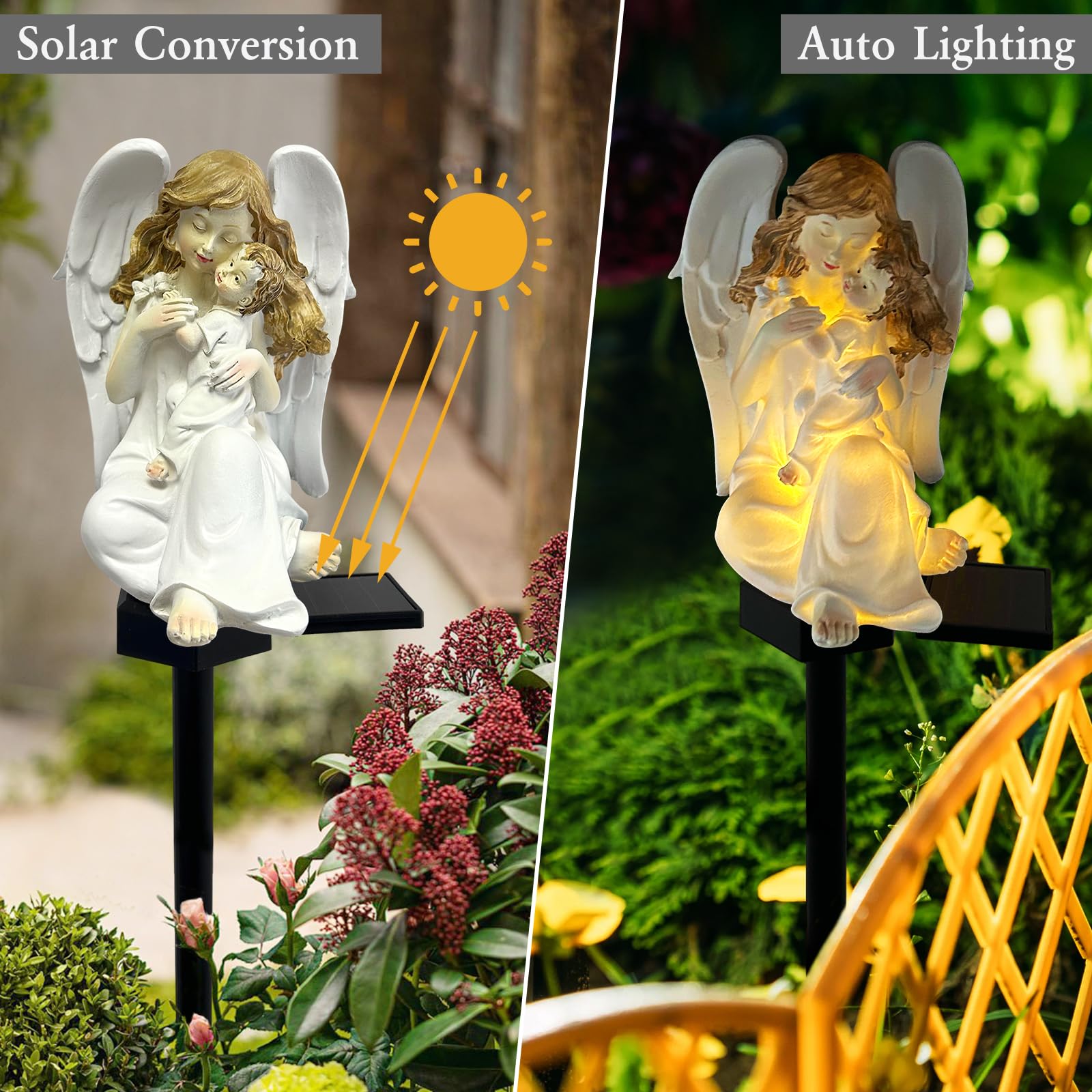 Snapklik.com : LAIAMER Solar Garden Angel Lights, Waterproof Outdoor ...