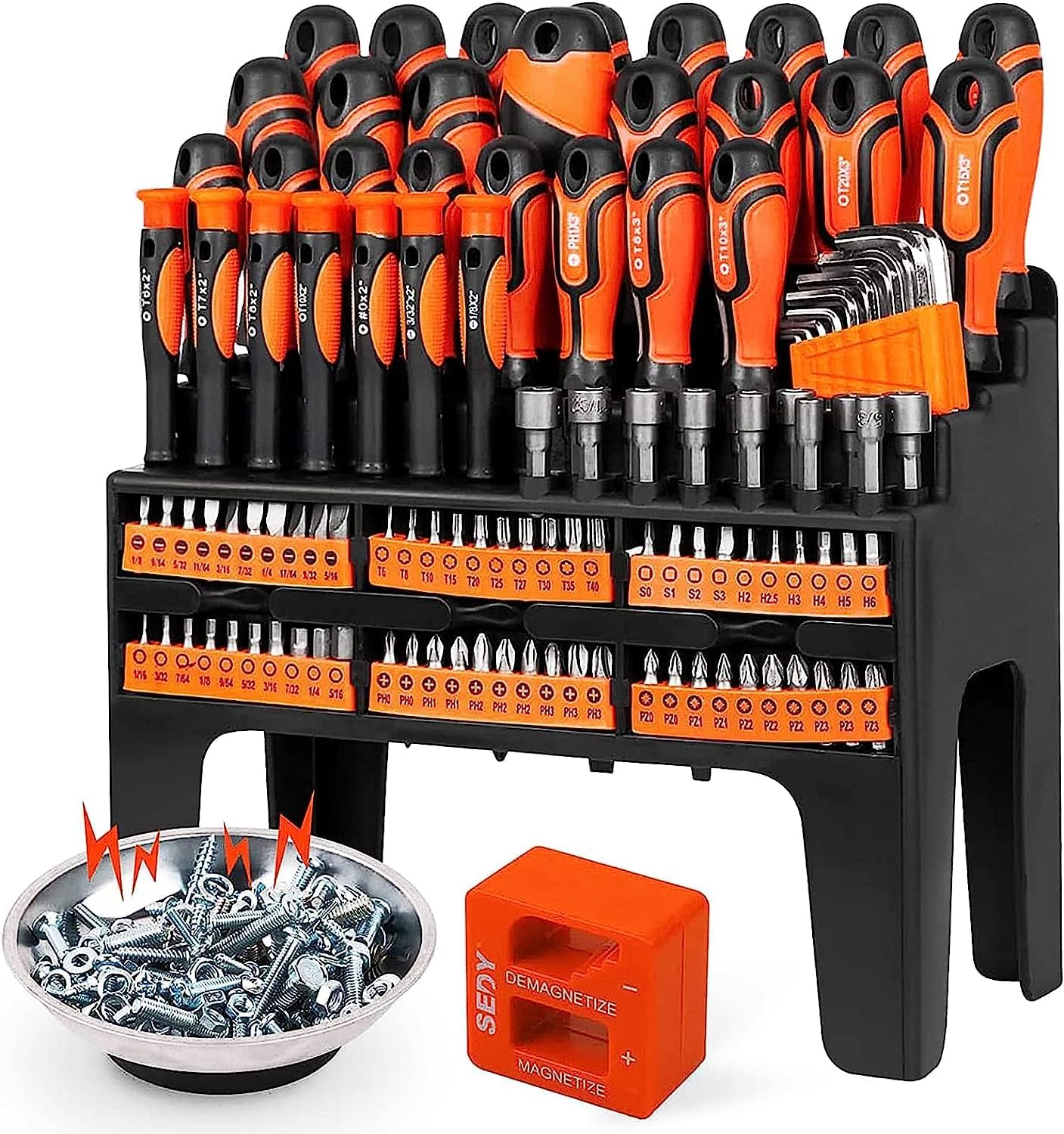 124-Piece Ultimate Screwdriver Set with Magnetic Tips & Racking ...