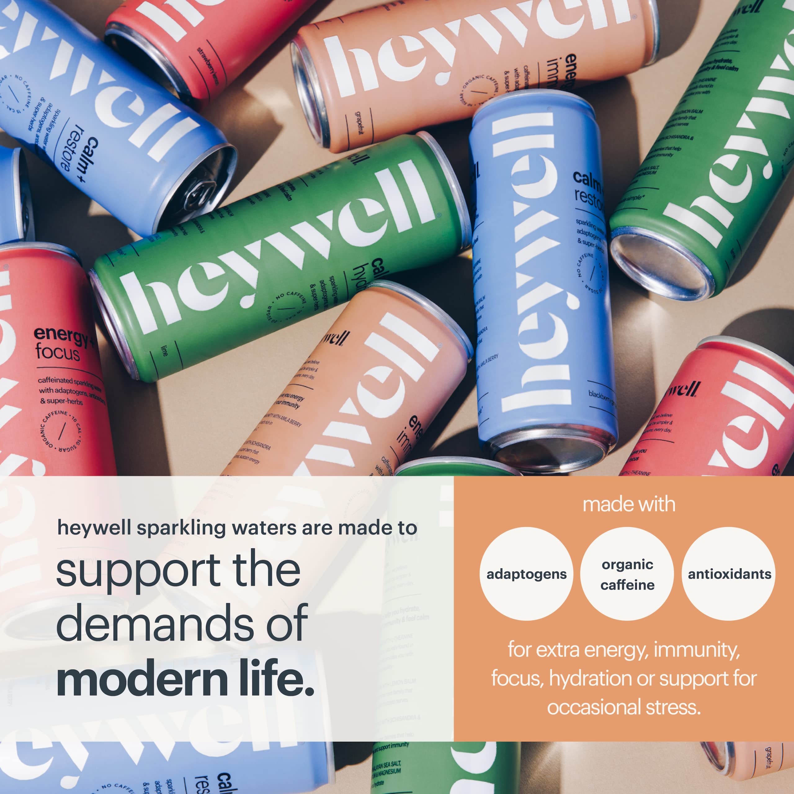 Snapklik.com : Heywell Sparkling Adaptogenic Water, Energy And Immunity, Grapefruit Flavor, 12 ...