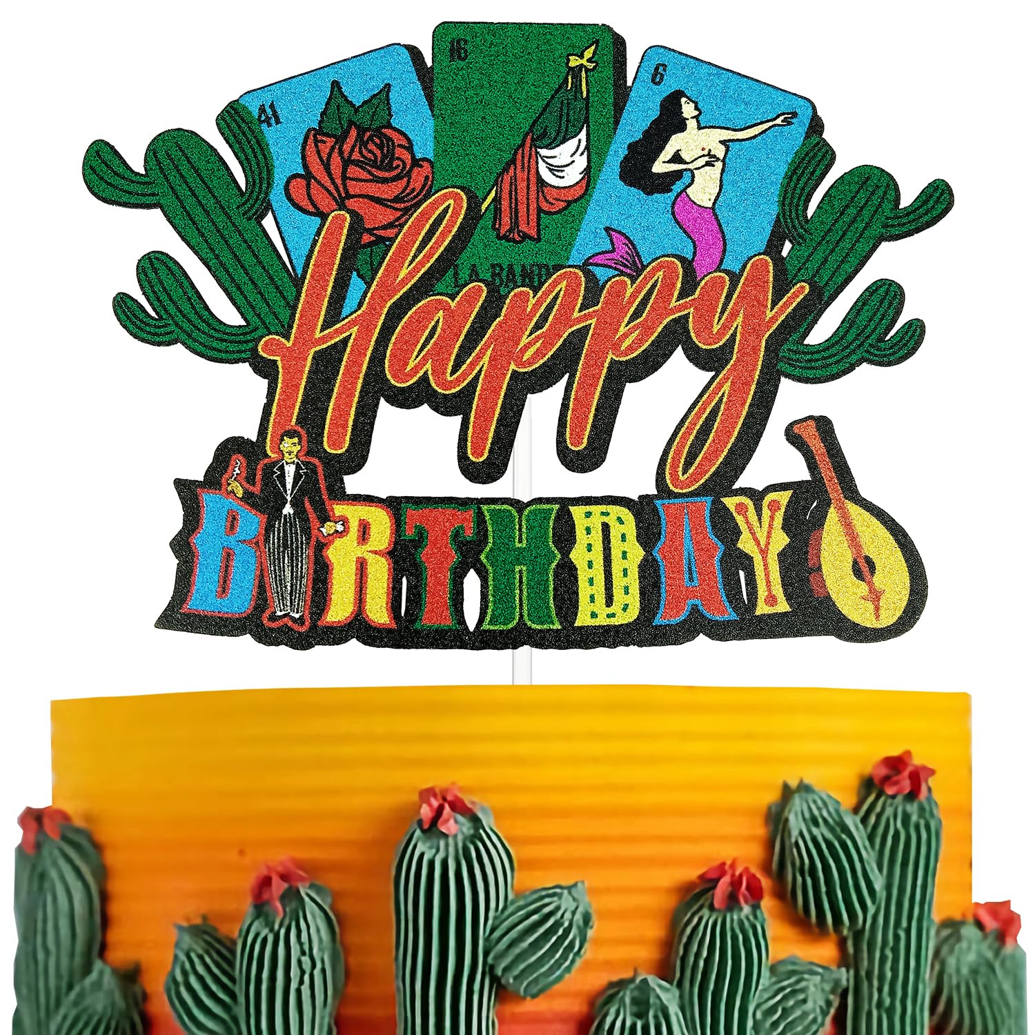 Snapklik.com : Mexican Loteria Cards Cake Topper, Mexican Bingo Game ...