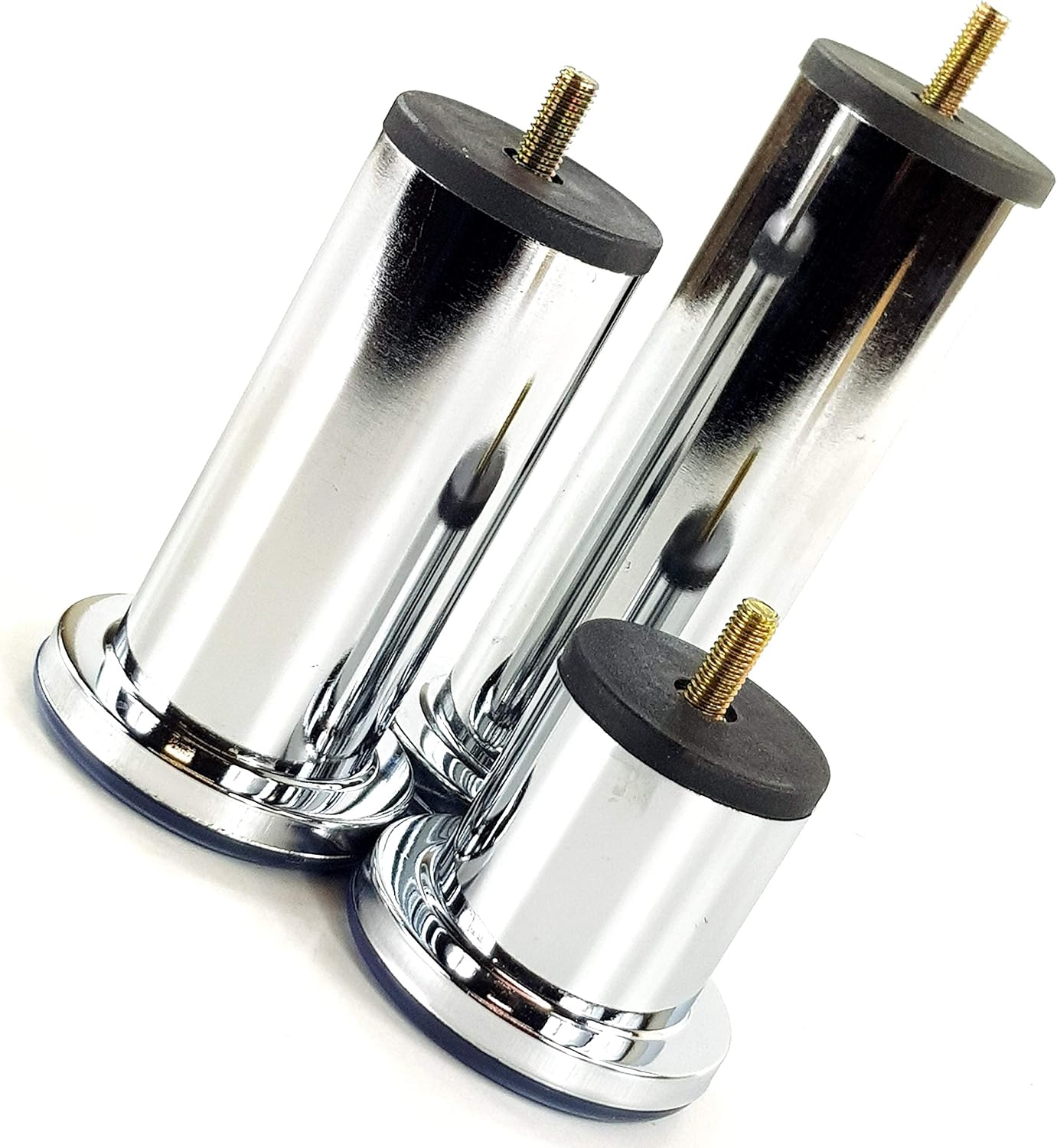4x Metal Furniture Legs Chrome Feet M8(8mm) for Chairs Sofas Stools ...