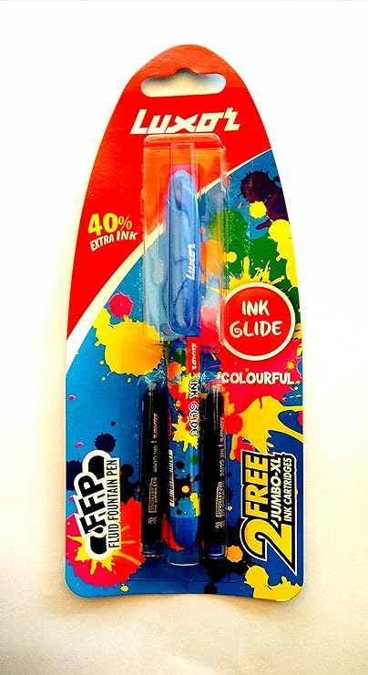 LUXOR FLUID FOUNTAIN PEN WITH 2 FREE CARTRIDGE : Amazon.in: Office Products