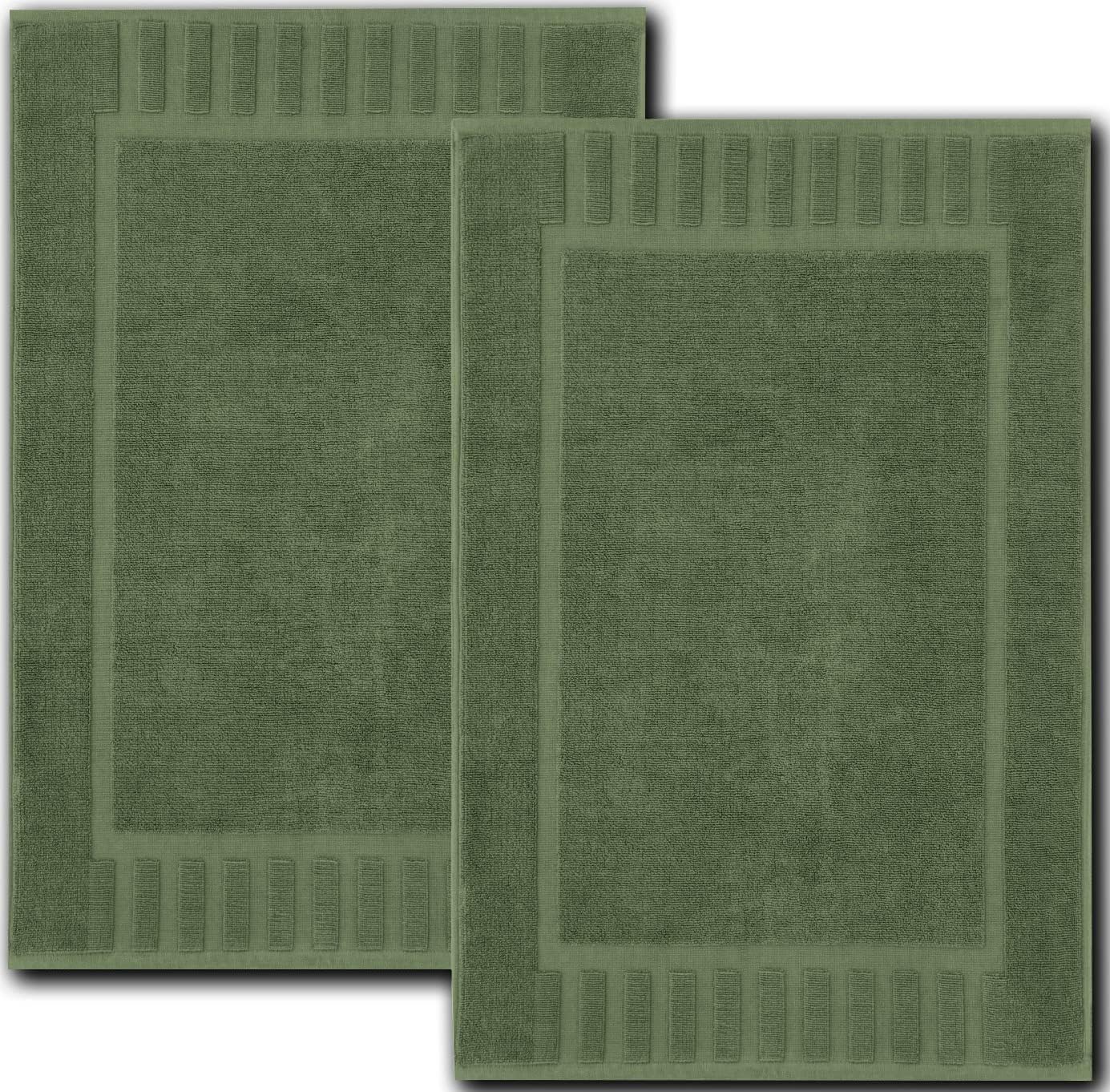 Amazon.com: White Classic Luxury Bath Mat Floor Towel Set - Absorbent ...