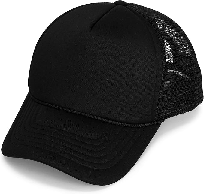 DALIX Kids Trucker Cap Mesh Hat Childrens Baseball Cap Black at Amazon ...