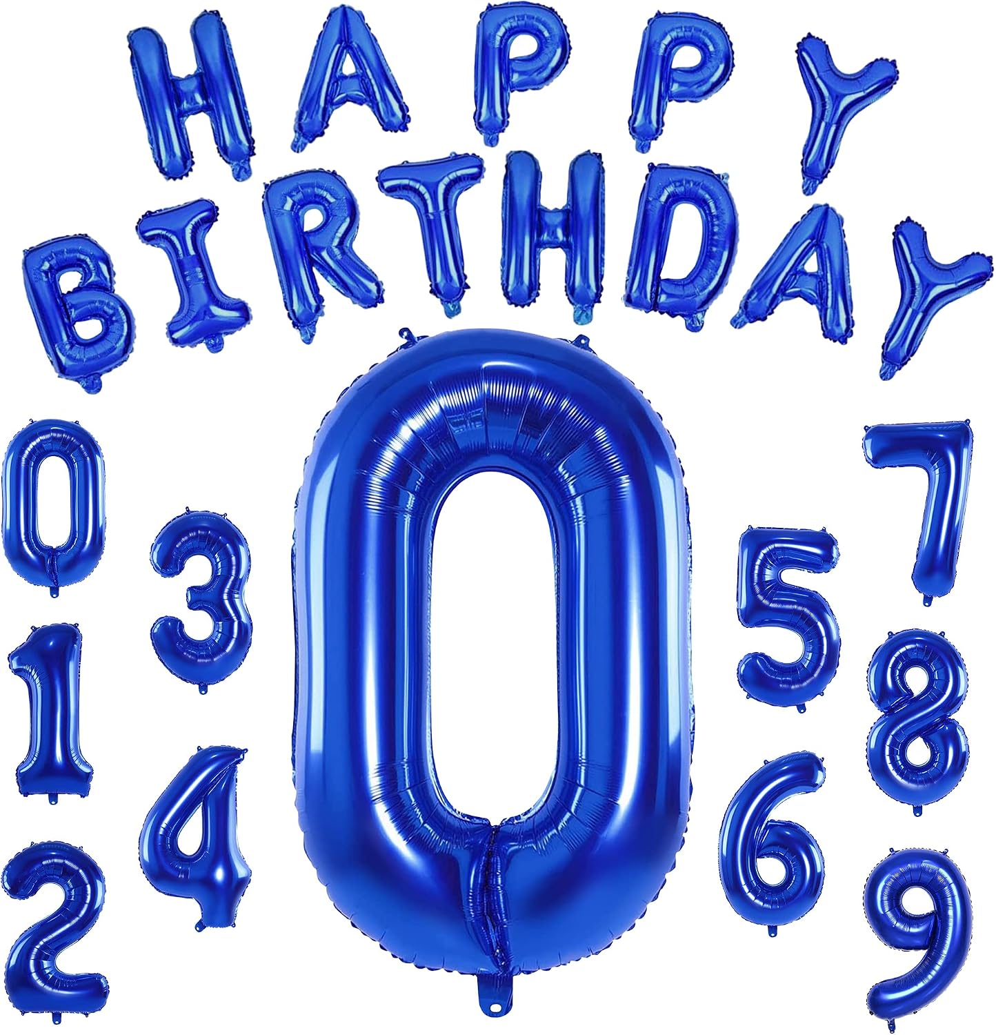 Amazon.com: 40 Inch Royal Blue Number 0 Balloons Birthday Decorations ...