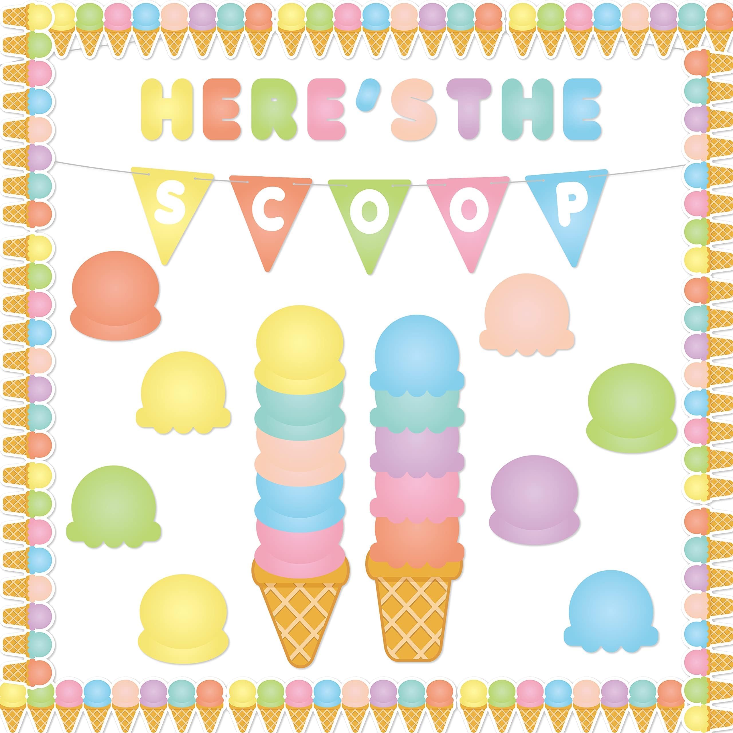 Amazon.com: AnyDesign 108Pcs Ice Cream Cut-Outs with 200Pcs Glue Point ...