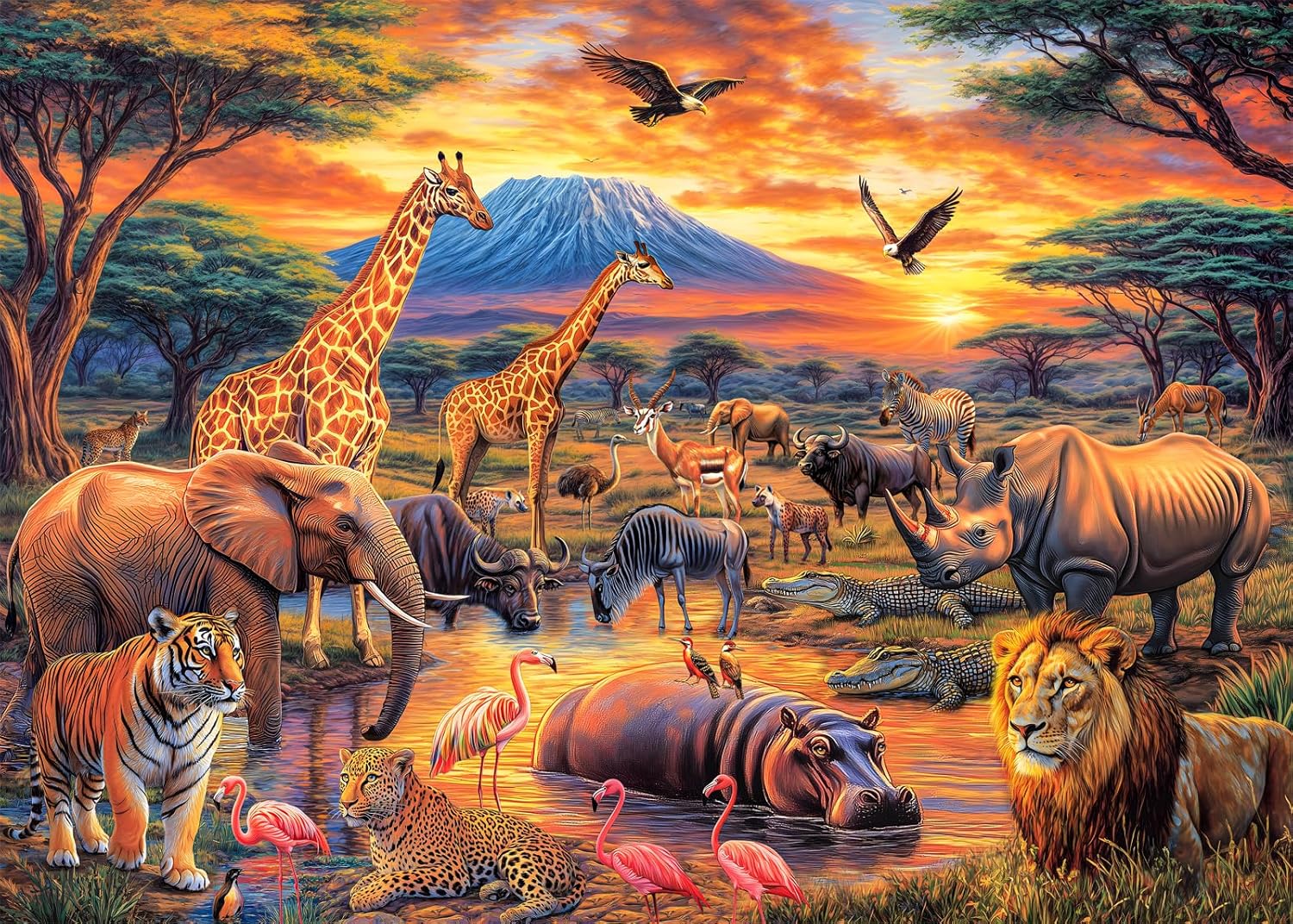 Amazon.com: Wild Animals Jigsaw Puzzles 1000 Pieces for Adults Lion ...