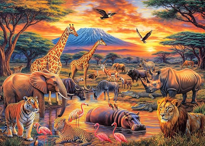 Amazon.com: Wild Animals Jigsaw Puzzles 1000 Pieces for Adults Lion ...