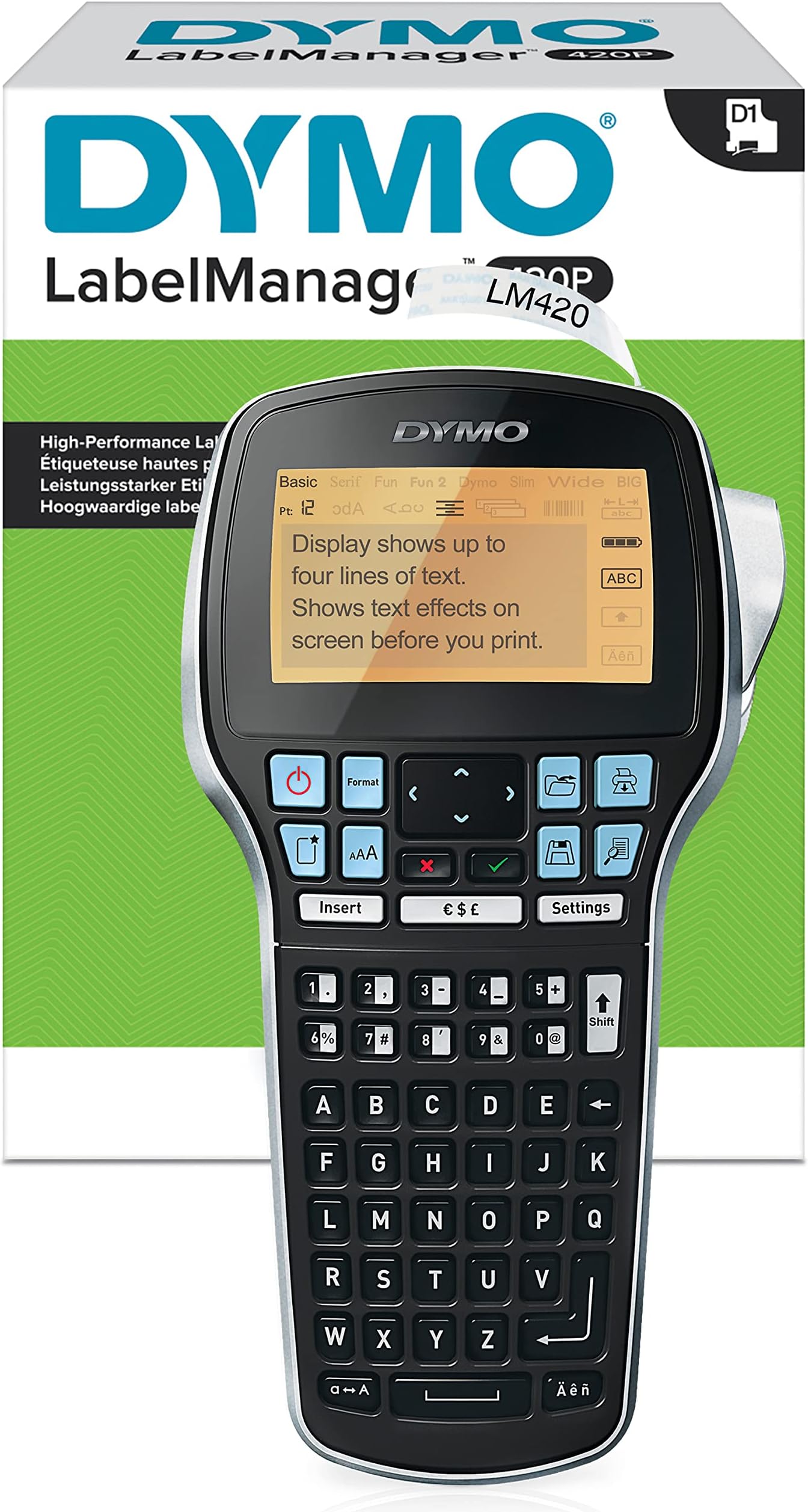 DYMO LabelManager 420P Label Maker | High Performance Rechargeable ...