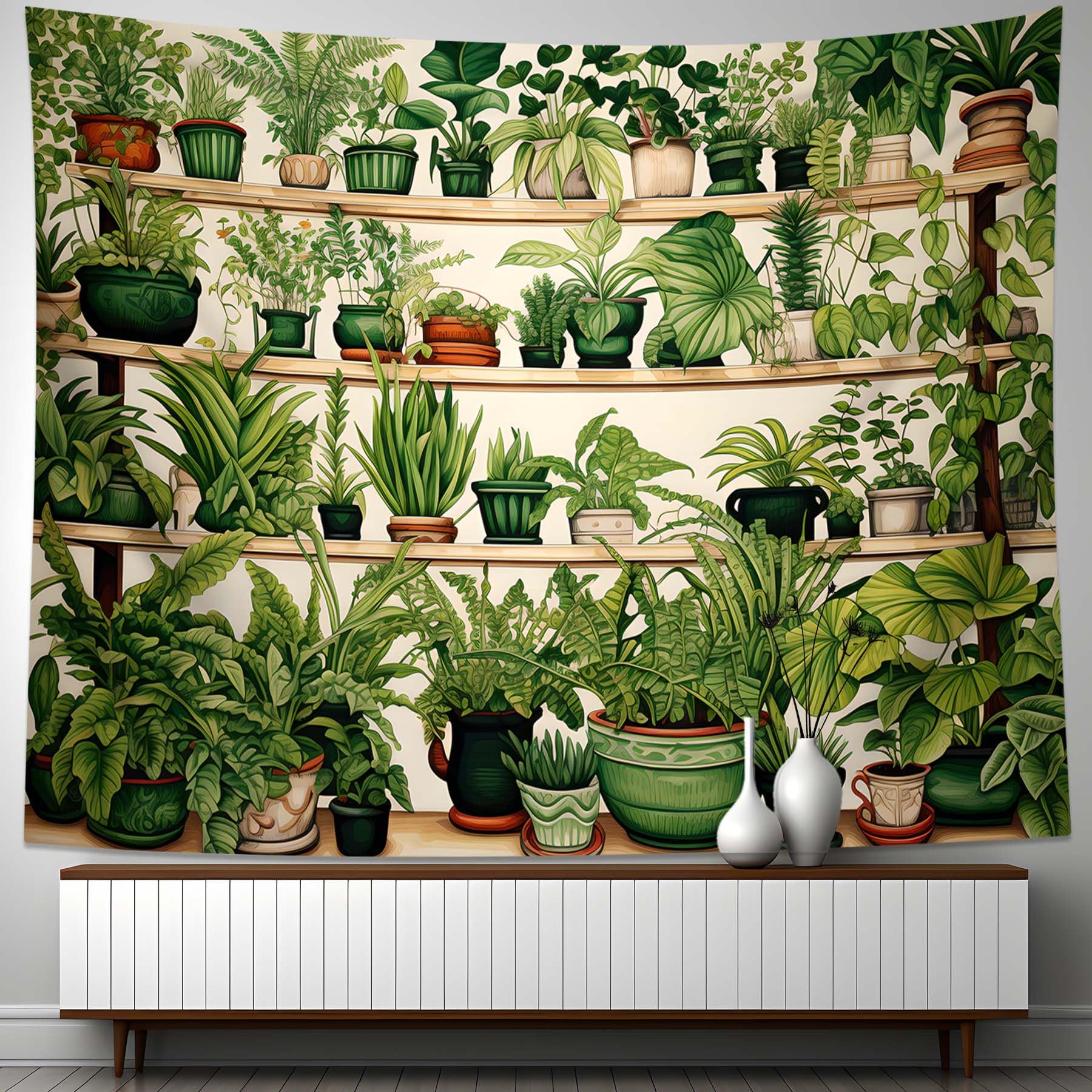 Snapklik.com : Plant Tapestry, Green Botanical Tapestry Wall Hanging ...
