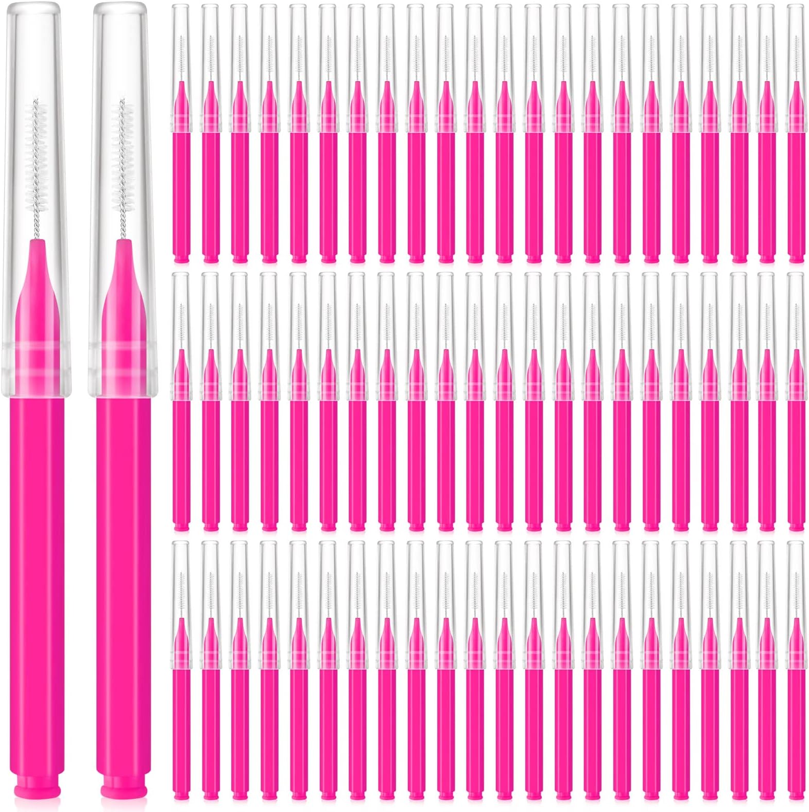 Amazon.com: Lallisa 100 Pieces Micro Eyebrow Brush with Cap Brow ...