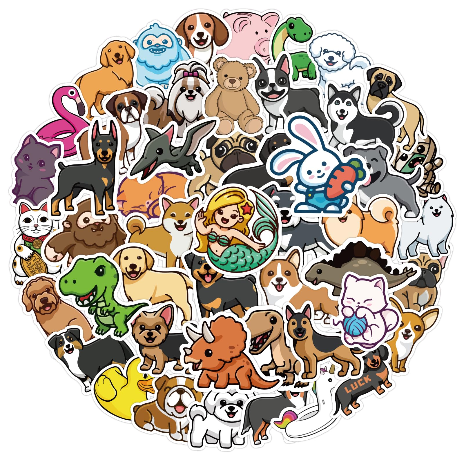Amazon.com: 100Pcs Cute Animal Stickers,Vinyl Waterproof Stickers for ...