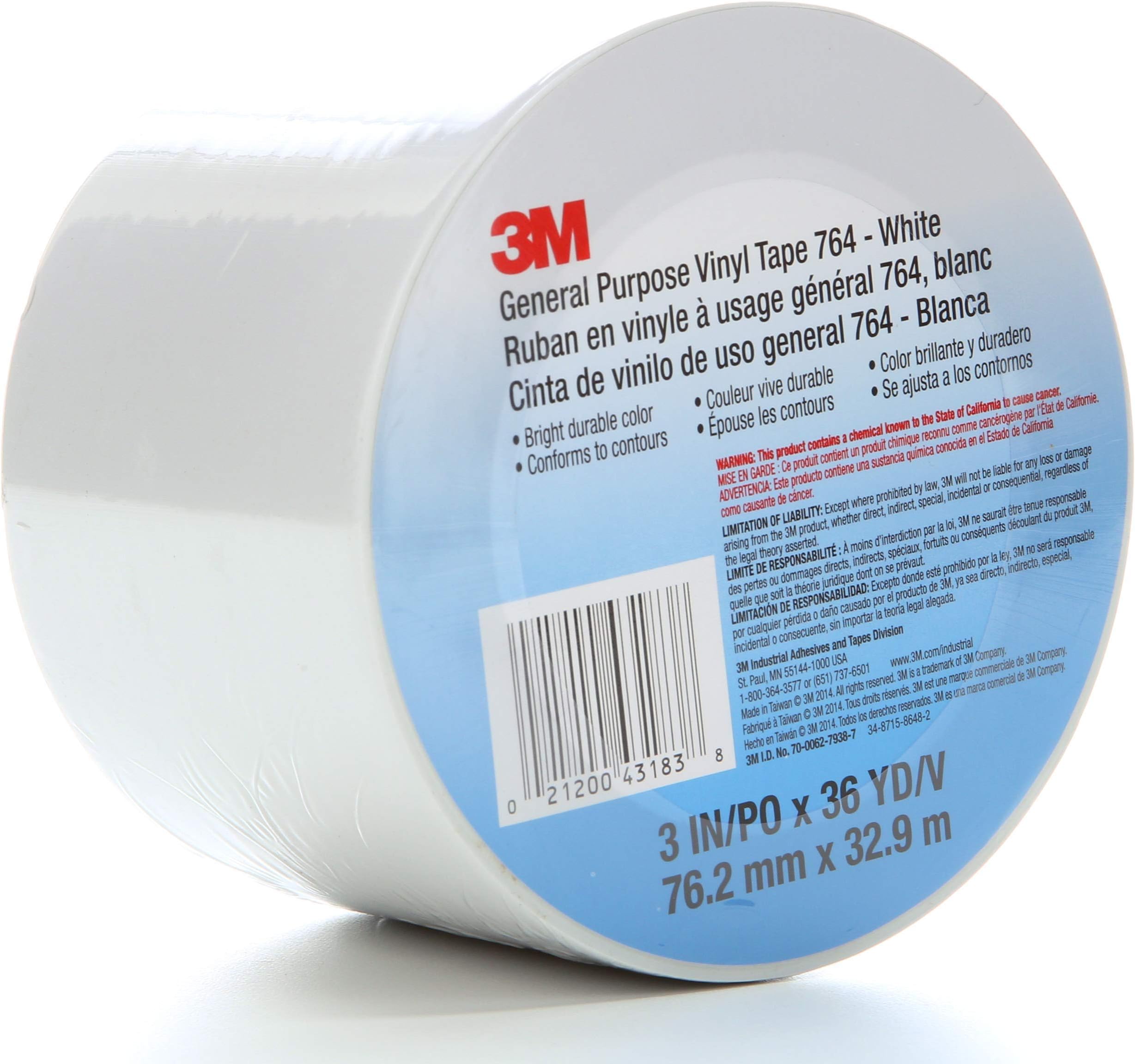 3M Ruban adhésif coloré multi-usage - Blanc avec adhésif puissant et dos résistant à l'eau ...