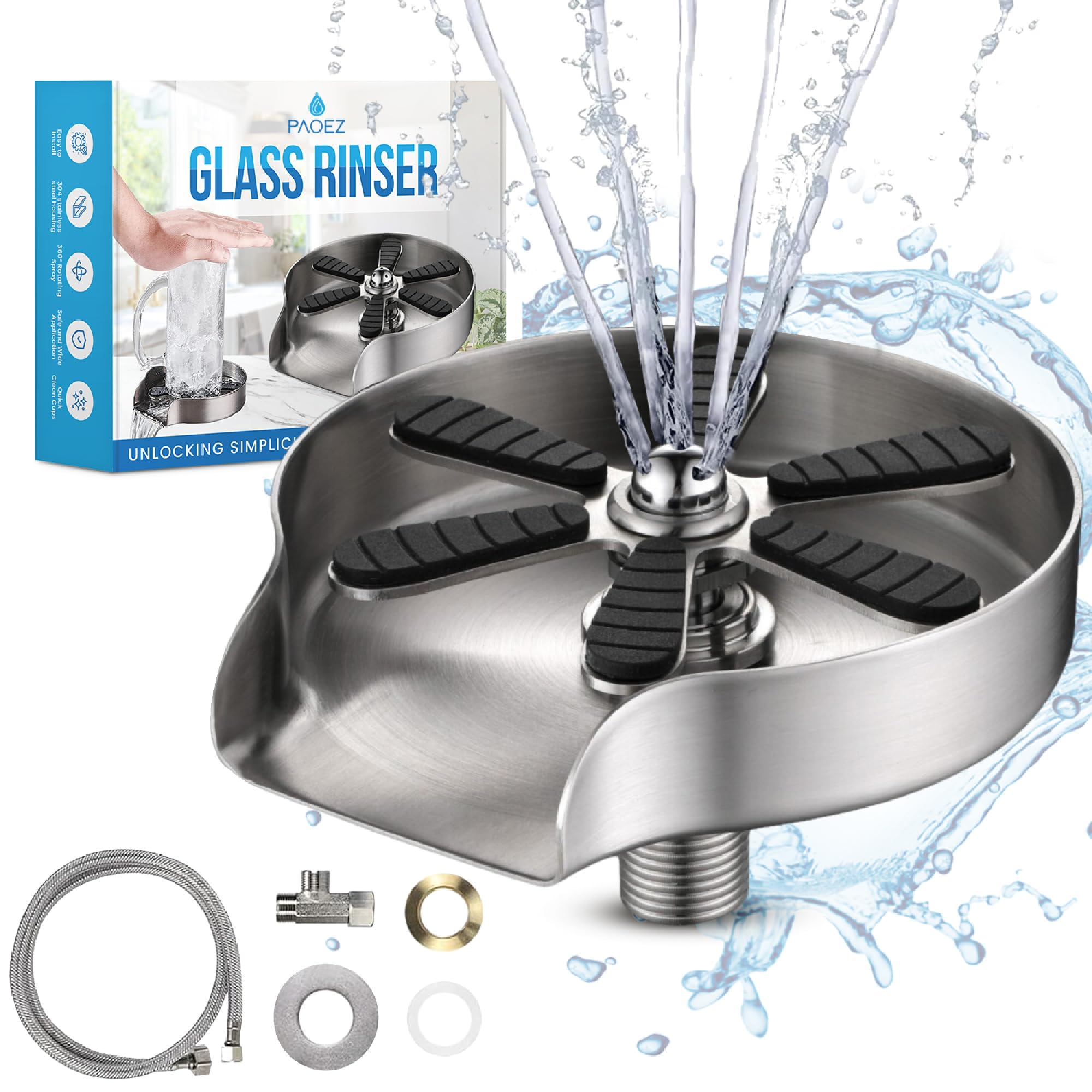 Amazon.com: PAOEZ Glass rinser - Glass Rinser for Kitchen Sink, Bottle ...