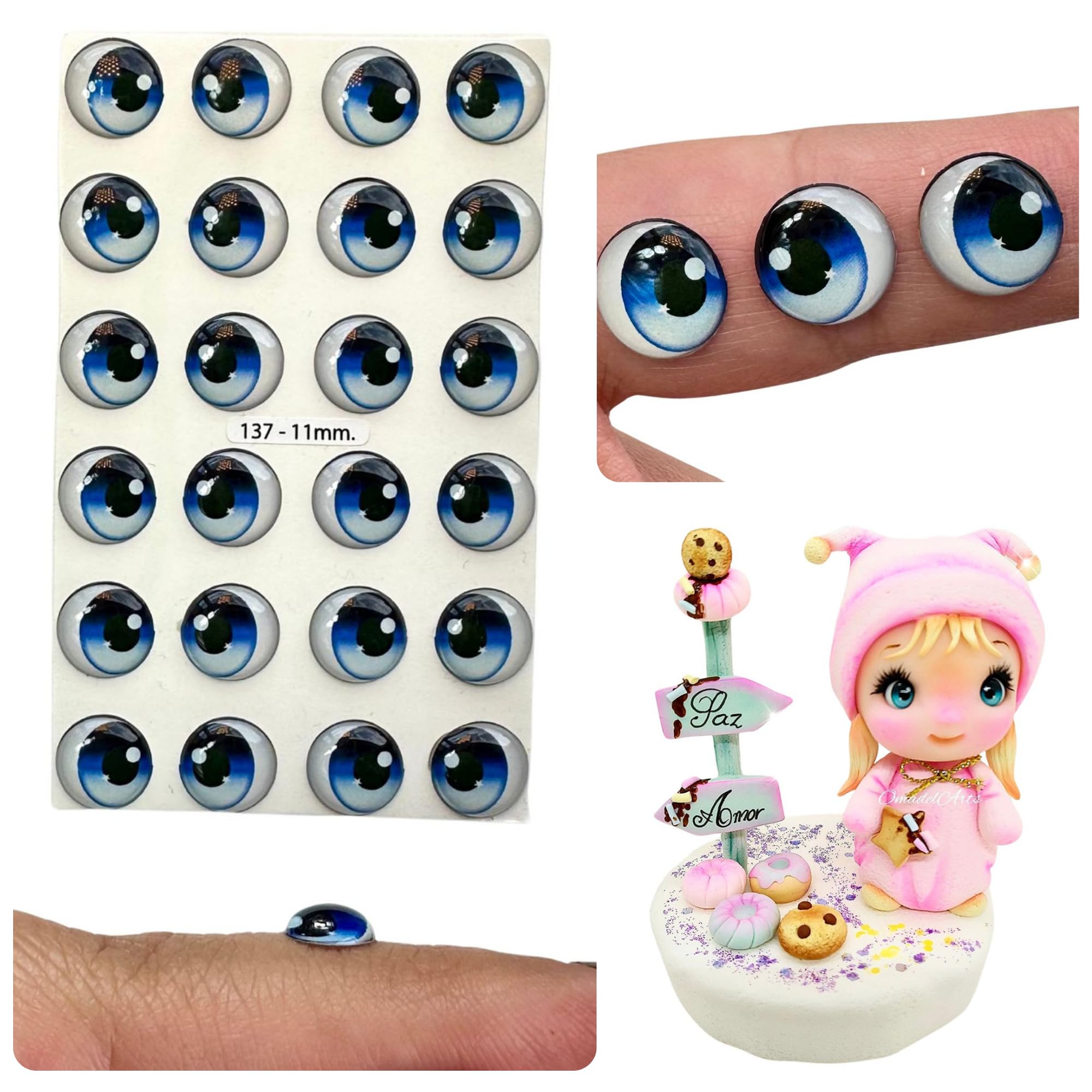 Amazon.com: Ojitos Adhesivos 3D 3D Resin Adhesive or Self-Adhesive Eyes ...