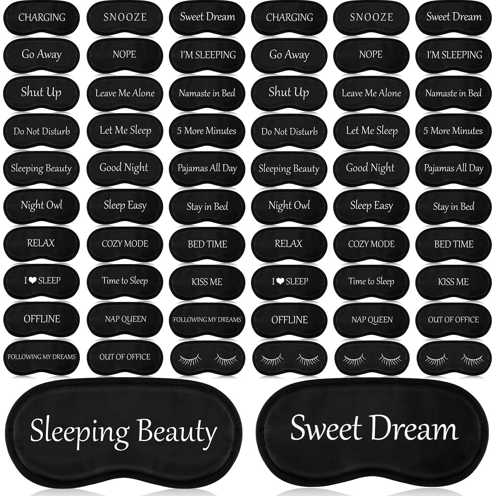 Amazon.com: Ramede 60 Pieces Bulk Funny Sleep Mask Sleeping Mask with ...