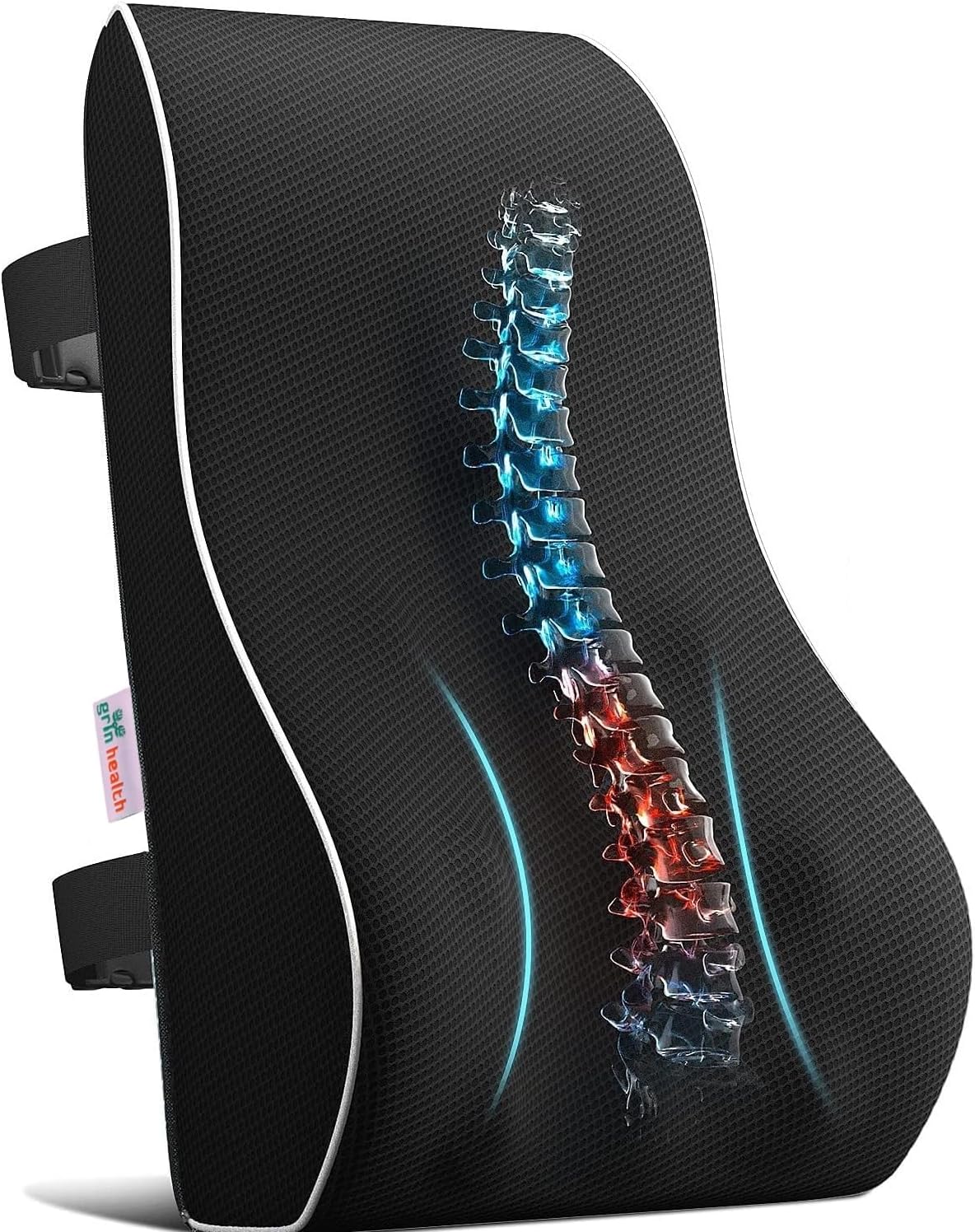 Grin Health SitRight Full Lumbar Support for Chair & Car Seat (High ...