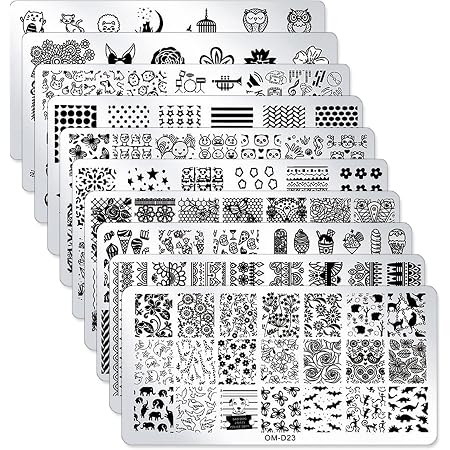 Amazon.com : Finger Angel 16 PCS Designs Nail Art Stamping Stamp Plates ...