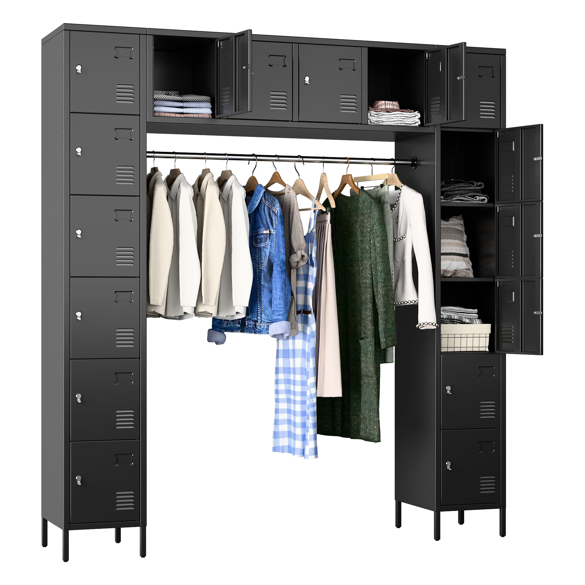 Amazon.com: Aobabo 78" H 16 Doors Multi-Functional Combination Locker ...