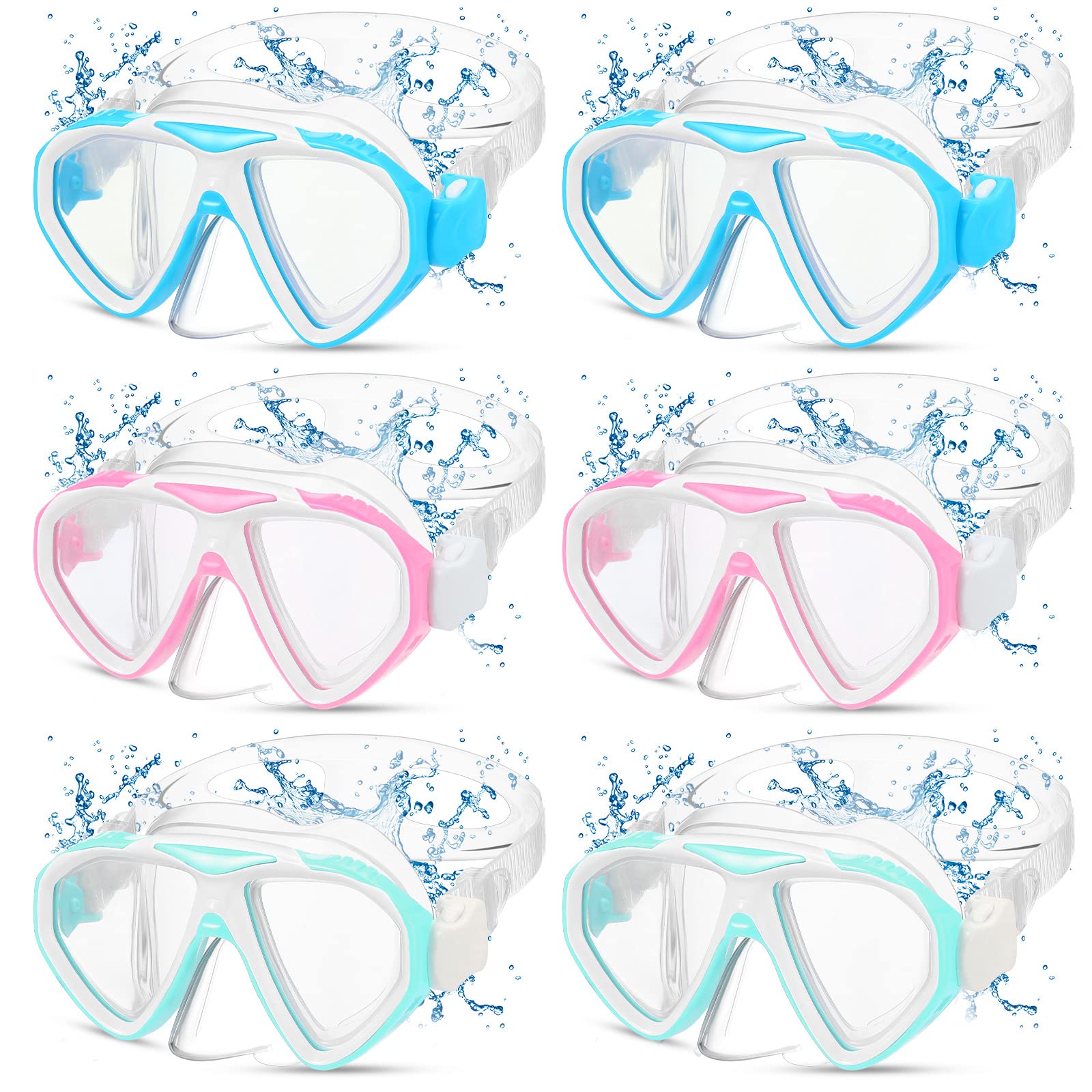 Kids Goggles with Nose Cover Pool Goggles Swim Mask for 6-14 Kids ...