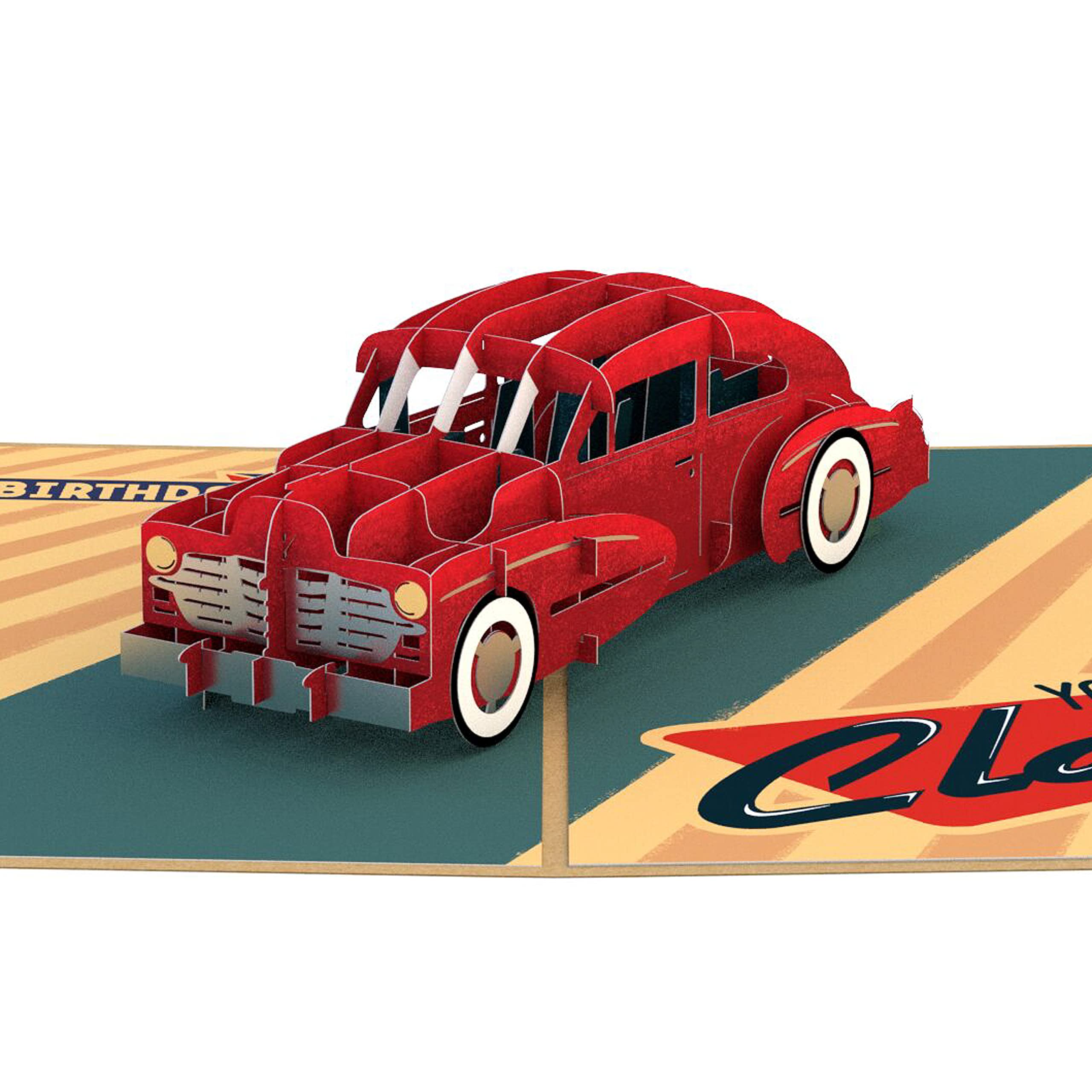 Buy Lovepop Happy Birthday Classic Car Pop Up Card, 5x7 - 3D Birthday ...