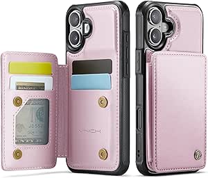 Amazon.com: Vinich for iPhone 16 Plus 6.7" Wallet Case with Card Holder, RFID Blocking Credit ...
