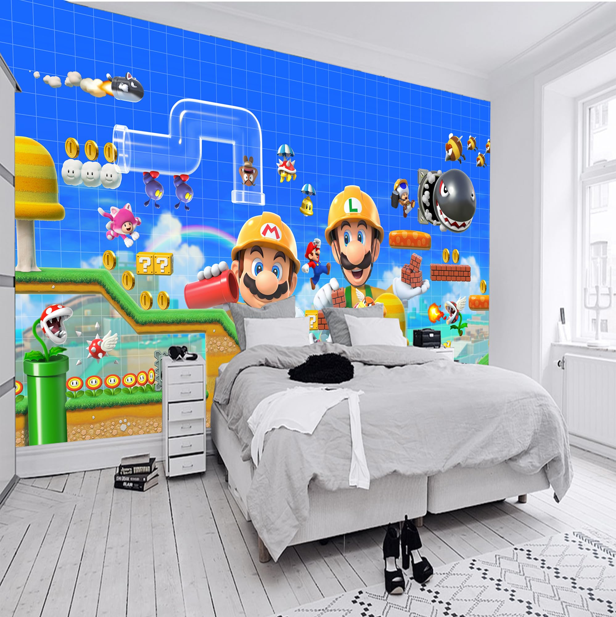 Super Mario Wallpaper For Bedroom Startonight 3D Mural Wall Art Photo