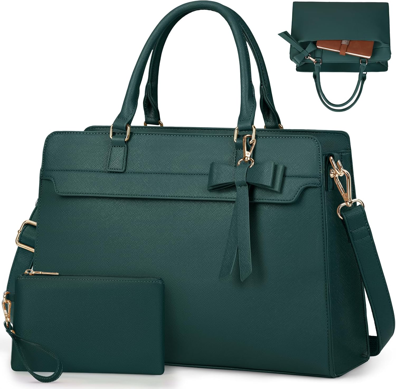 Amazon.com: Laptop Bag for Women 15.6 inch Leather Laptop Tote Bag ...