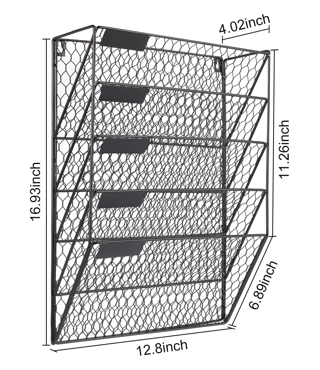 Snapklik.com : PAG 5 Tier Wall File Holder Hanging Mail Organizer Metal ...