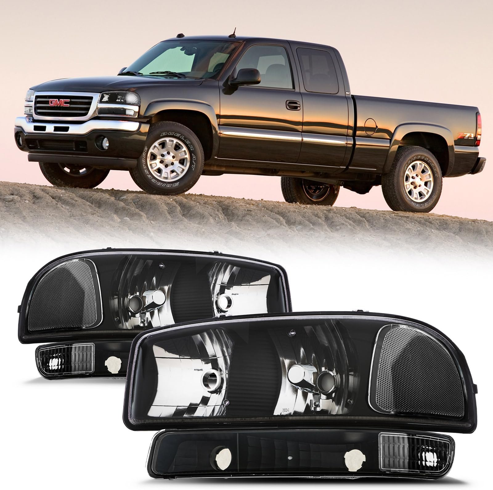 Amazon.com: WEELMOTO Headlights for 1999-2006 GMC Sierra 1500 1500HD ...