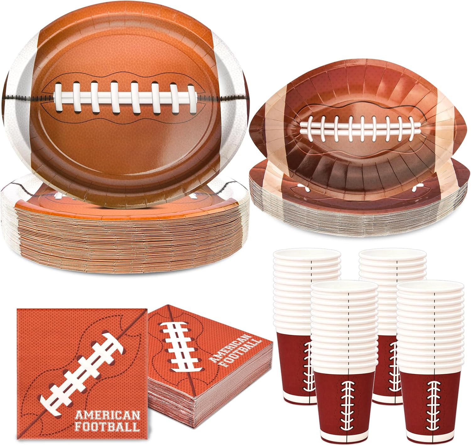Amazon.com: 200PCS Superbowl Party Decorations 2024 Football Plates and ...
