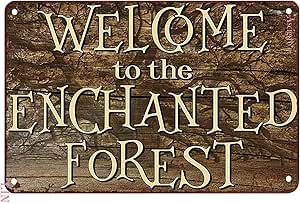 Amazon.com: Metal Signs Decor Welcome to The Enchanted Forest Sign ...