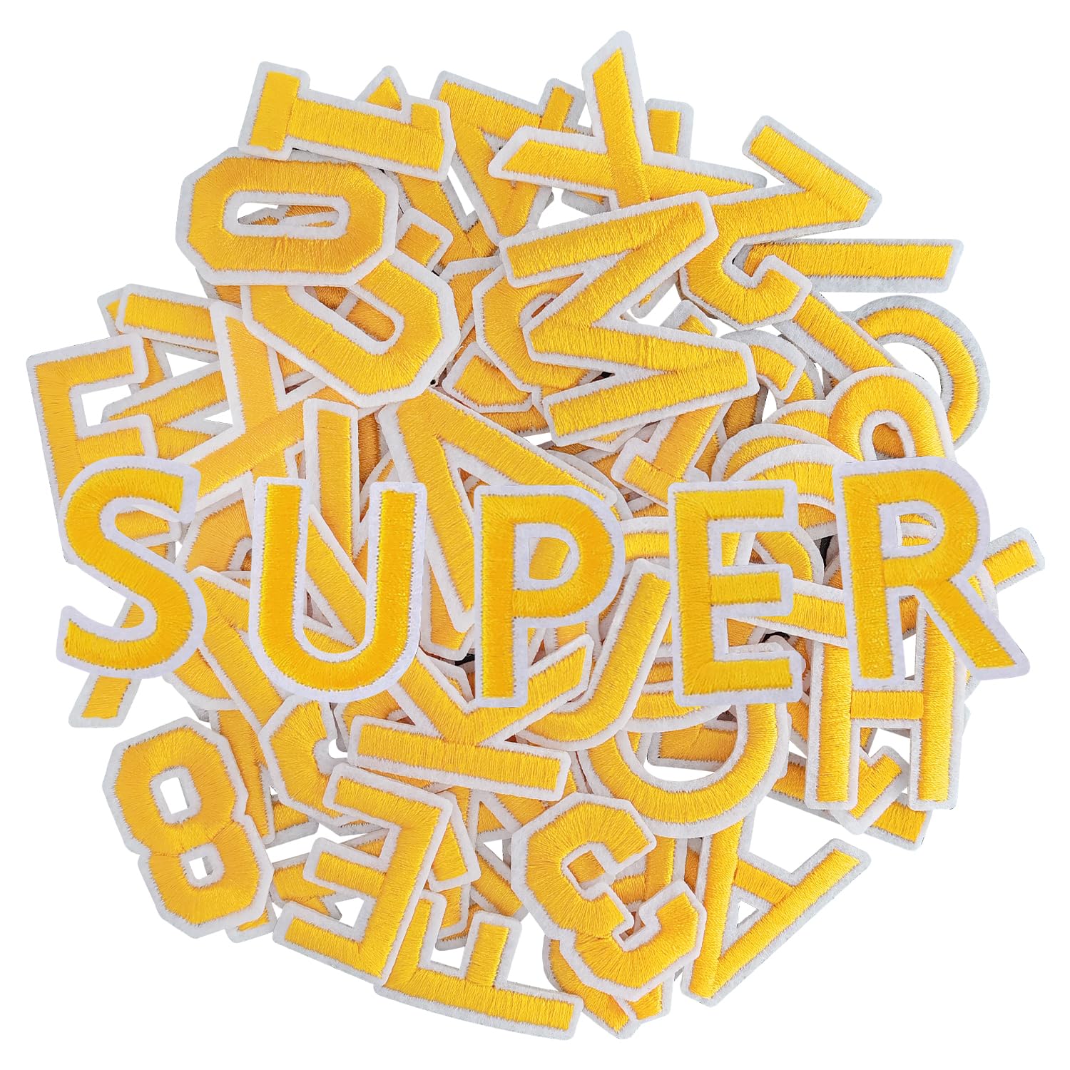 Amazon.com: RF-patch 72PCS Iron on Letters and Numbers, Yellow Iron on ...