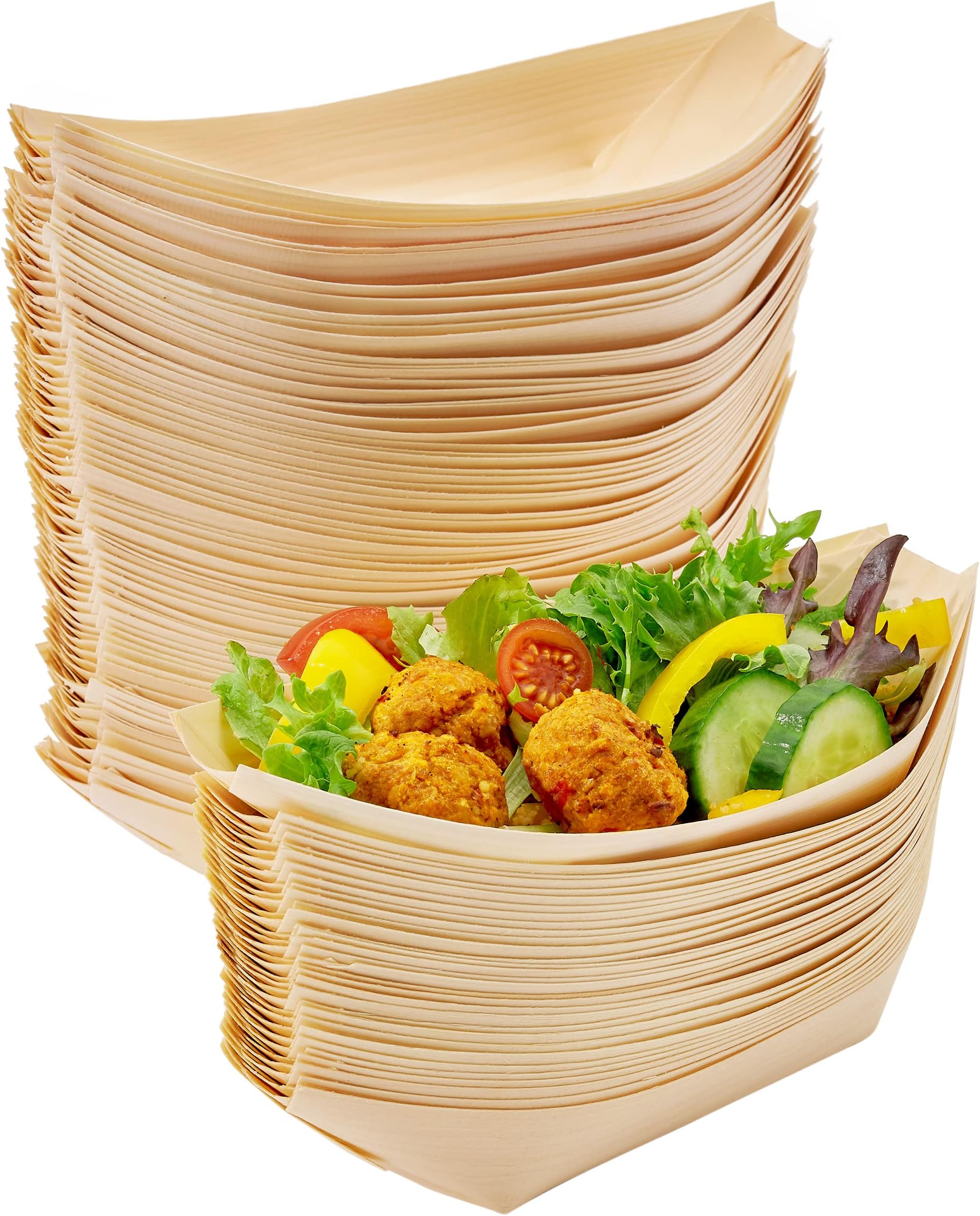 Amazon.com: MATANA 8.3" Inch Large Bamboo Plates Disposable 100 Pack ...