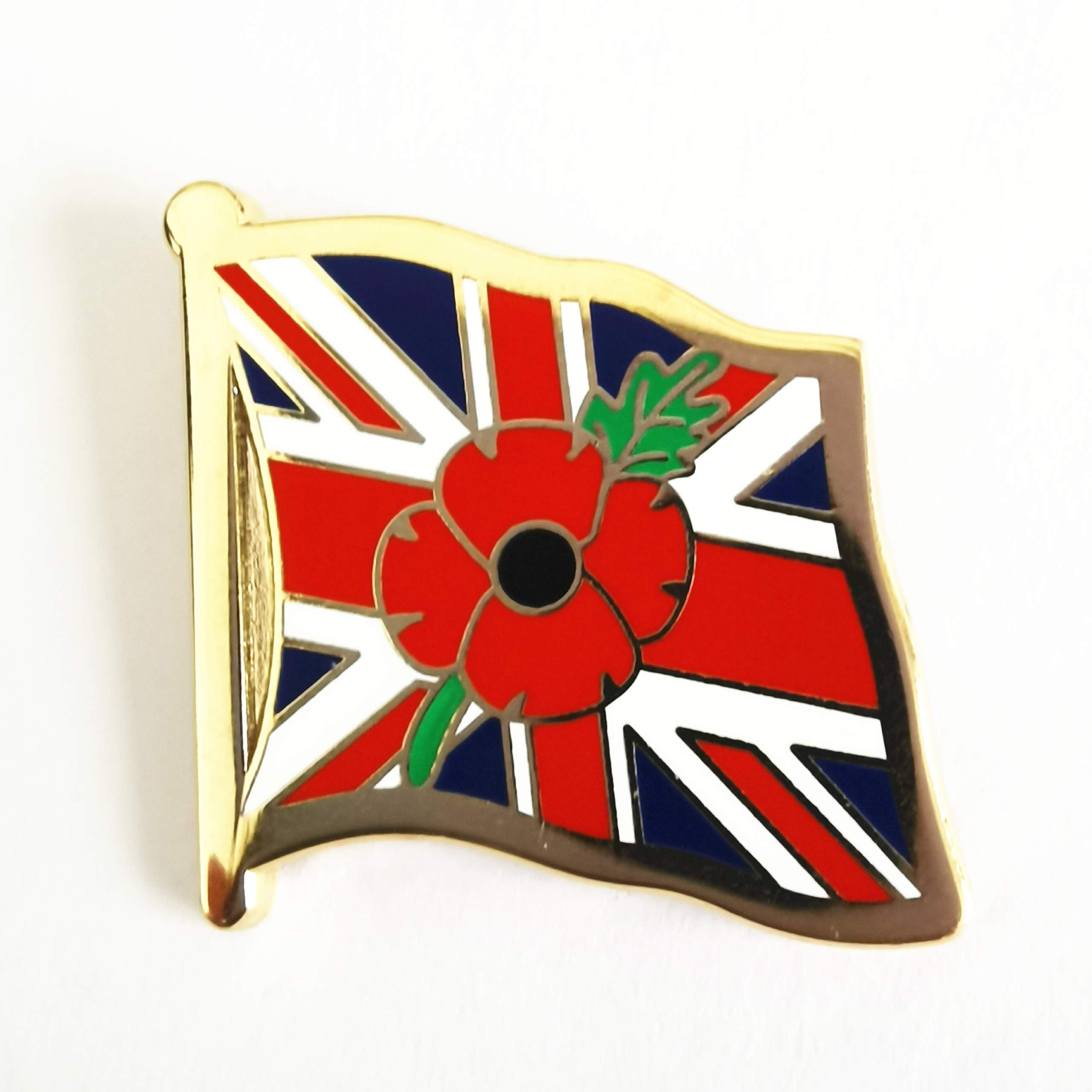 Buy Union Jack Red Poppy Badges and Pins 2022 Lest We Forget ...